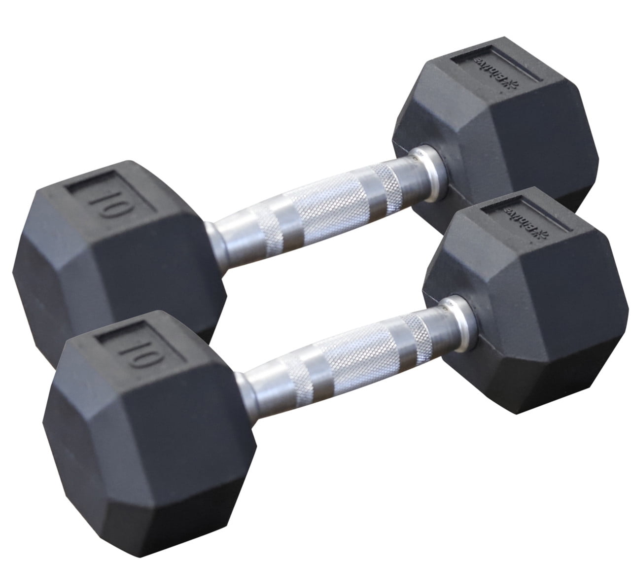 Bintiva Rubber Coated Hexagon Dumbbells - Hand Weights - Walmart.com
