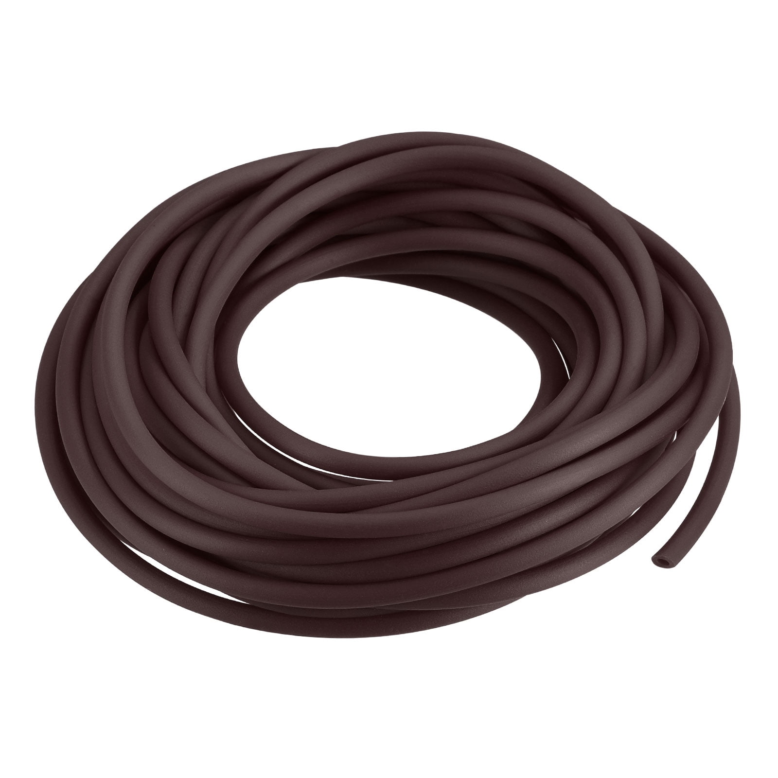 Rubber Cord Tube 16ft 1/8" Dia 1/16" Hole Dark Brown Hollow Tubing for ...