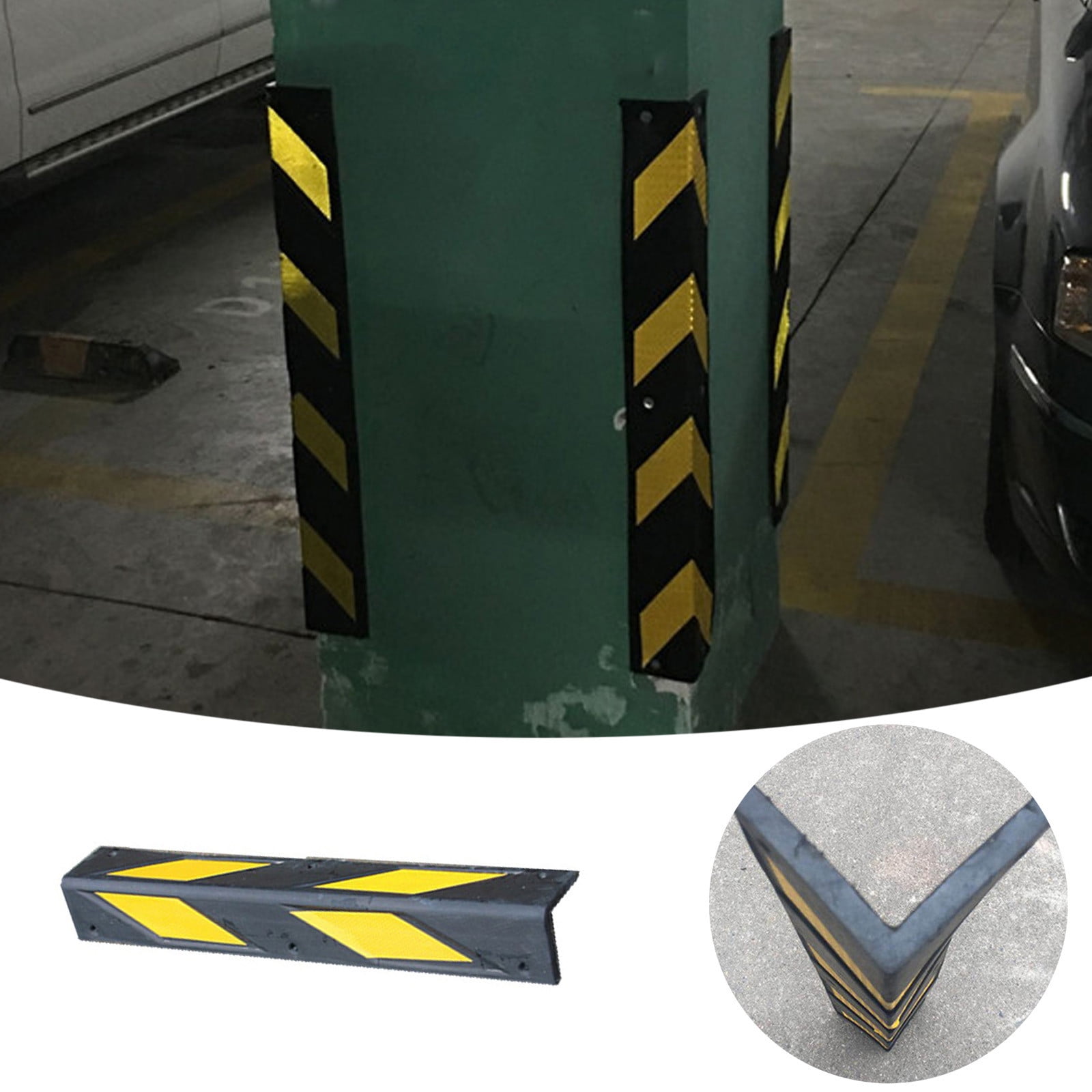 Rubber Corner Guards with Reflective Strips - Safety Wall Protectors ...