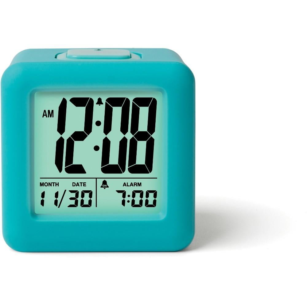 Rubber Cube Calendar Smart Light Table Clock Aqua - Timelink - Walmart.com