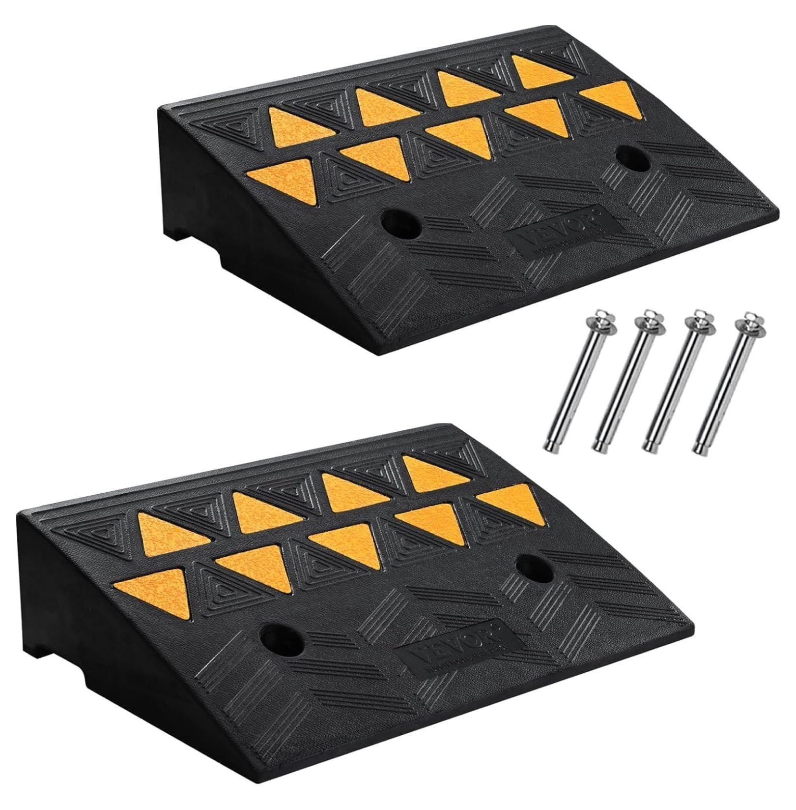 Rubber Curb Ramp 2 Pack, 4.3" Height Heavy-Duty 33069 lbs/15 T Capacity ...
