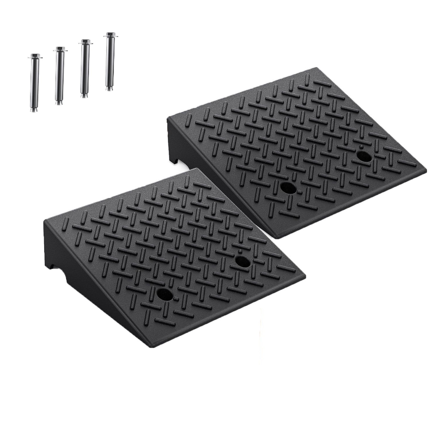 Rubber Curb Ramp 2 Pack, 4.3\ Rise Height Ramps, Driveway Ramps with ...