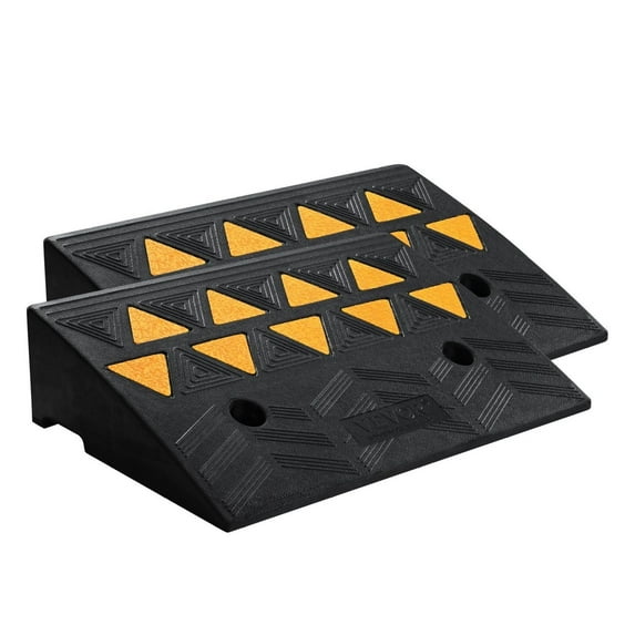 Rubber Curb Ramp 2 Pack, 5" Height Heavy-Duty 33069 lbs/15 T Capacity ...