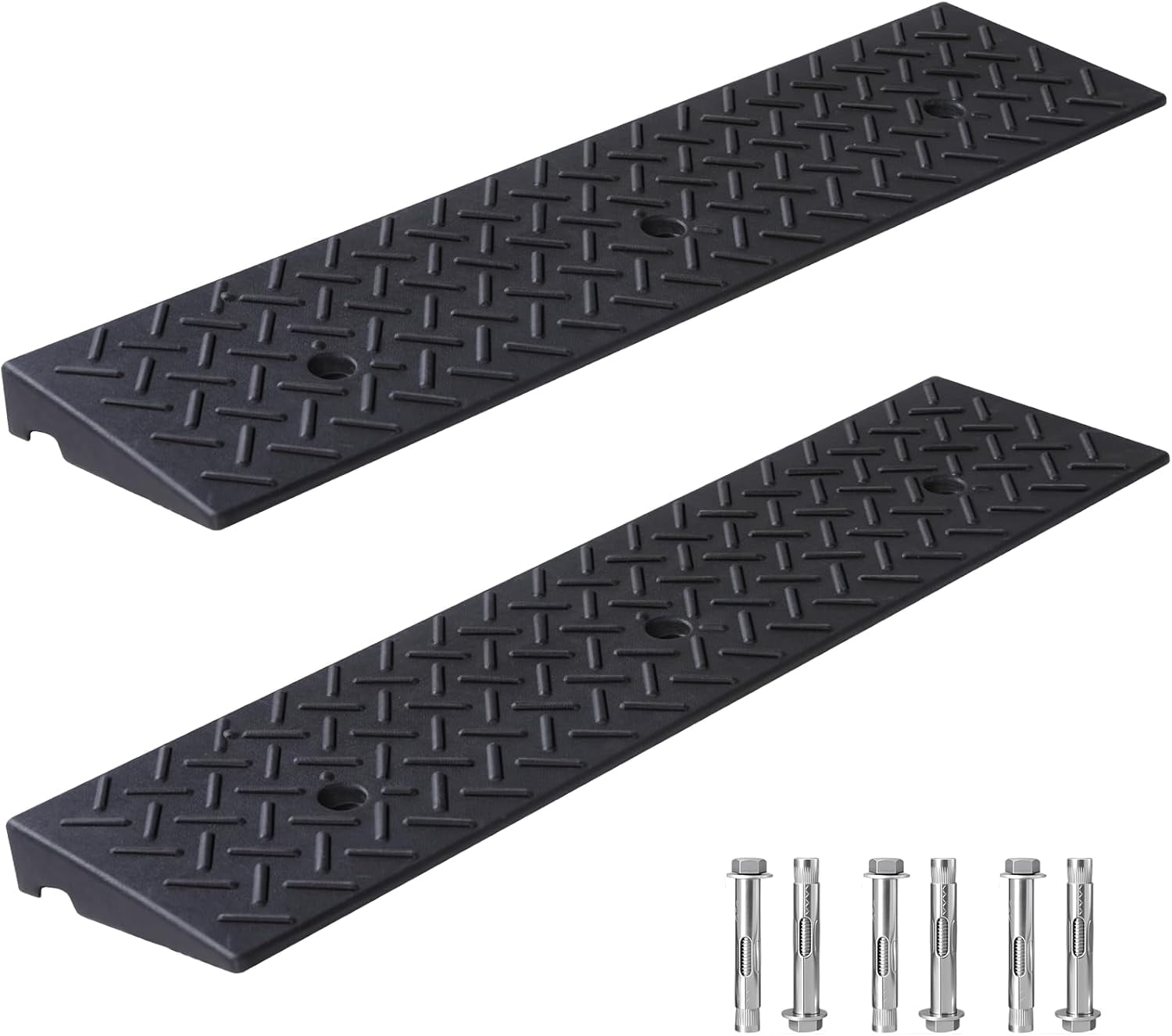 Rubber Curb Ramp, 2" Rise Height 2 Pack, Heavy-Duty 3 T Capacity ...