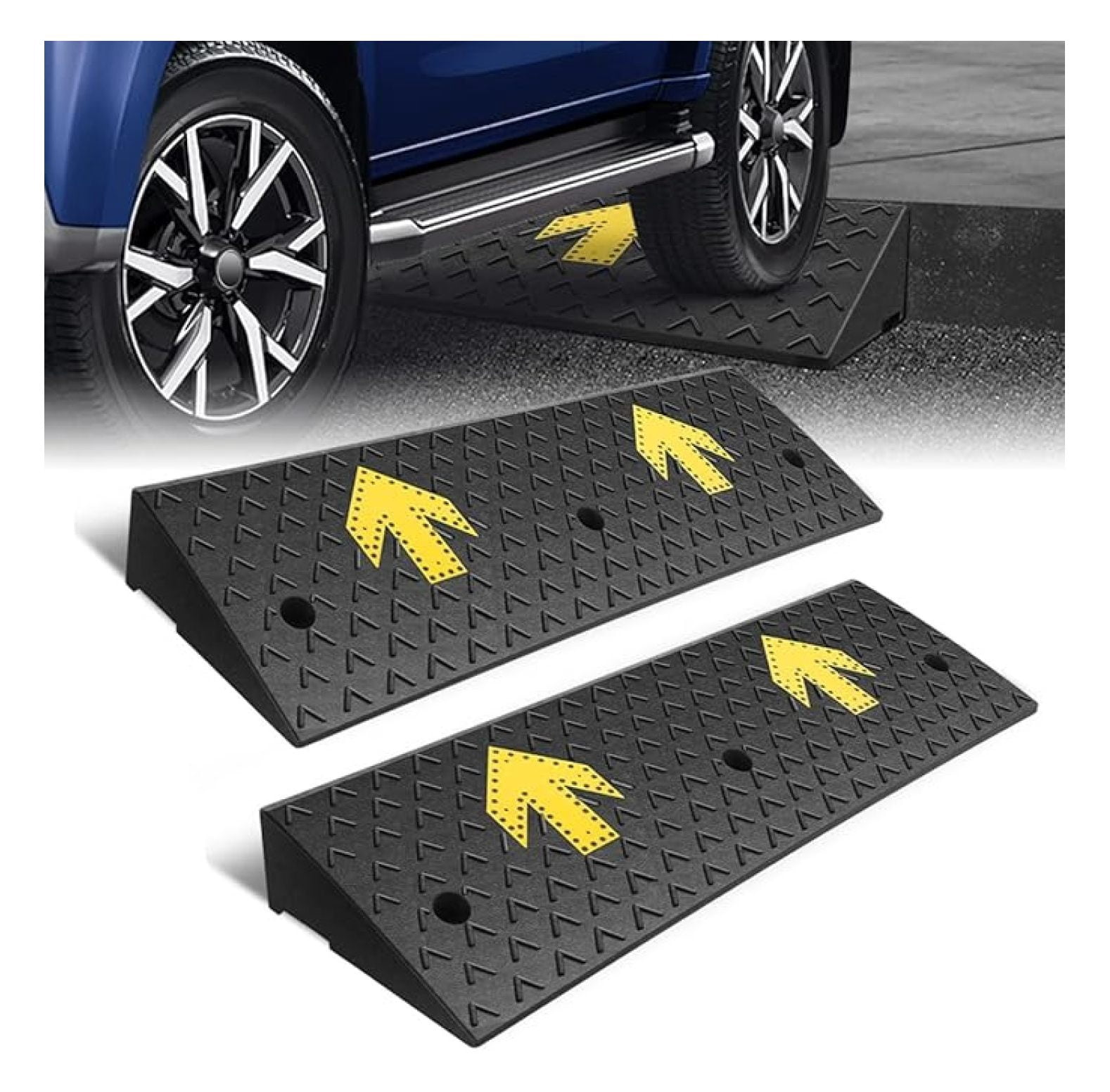 Rubber Curb Ramp 4.3" Height, Arrow Patterned Sidewalk Curb Ramp for ...
