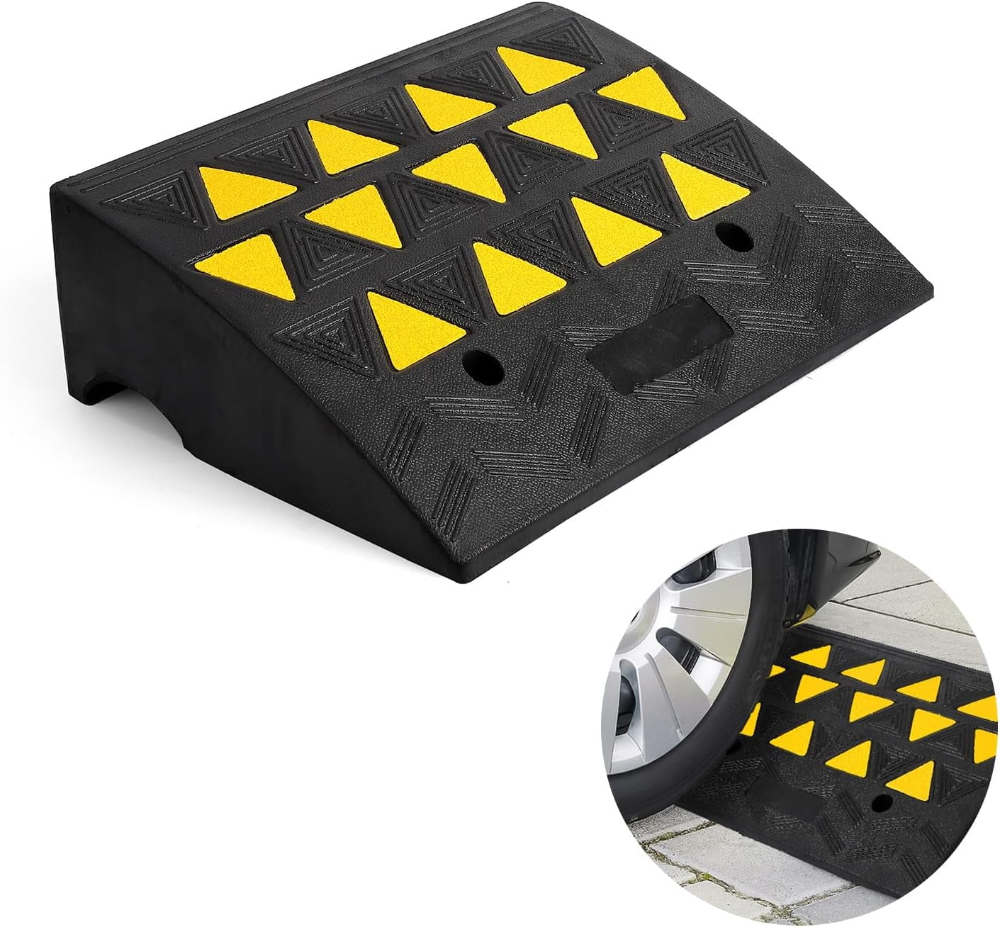 Rubber Curb Ramp - 6" Rise Height, 14.6" Width, 19.3" Length for ...