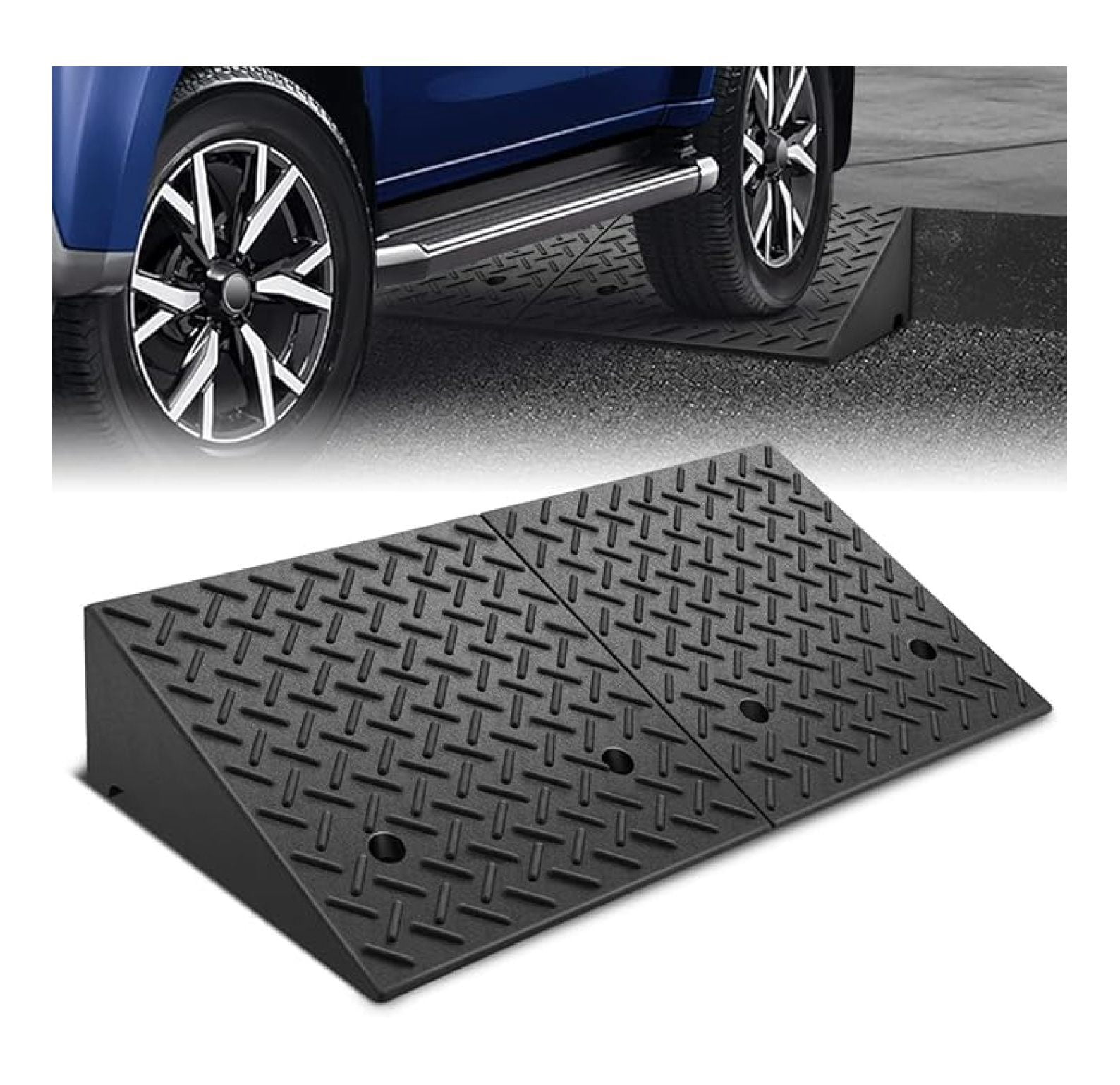 Rubber Curb Ramp, 7.9" , For Forklift, Car, Wheelchair & Bike, Driveway & Garage Threshold ...