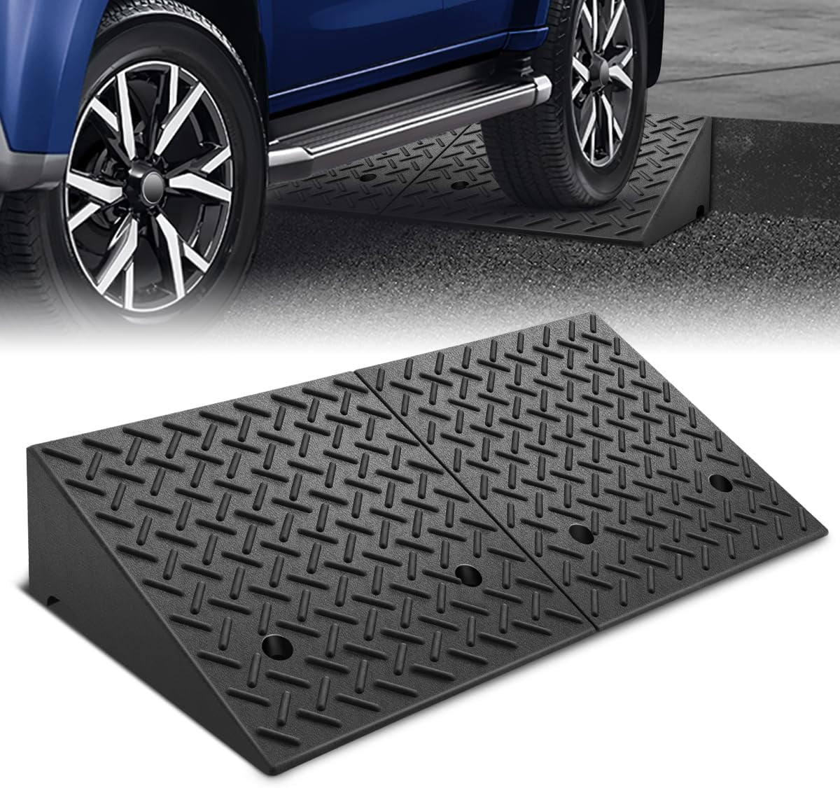 Rubber Curb Ramp, 7.9" Rise, For Forklift, Car, Wheelchair & Bike ...