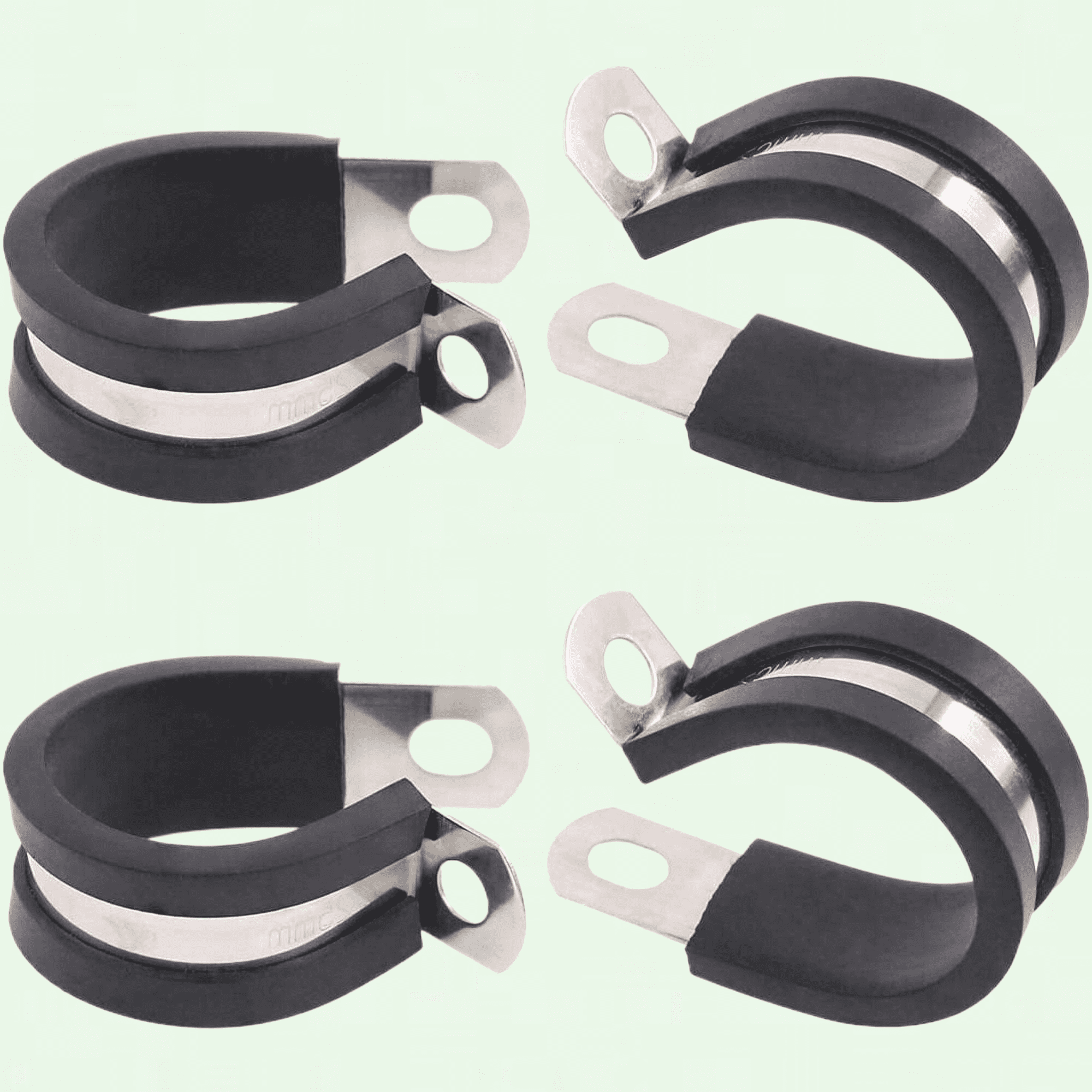 Rubber Cushioned Insulated Clamps, 1 Inch (25mm), Pack of 20, Stainless ...