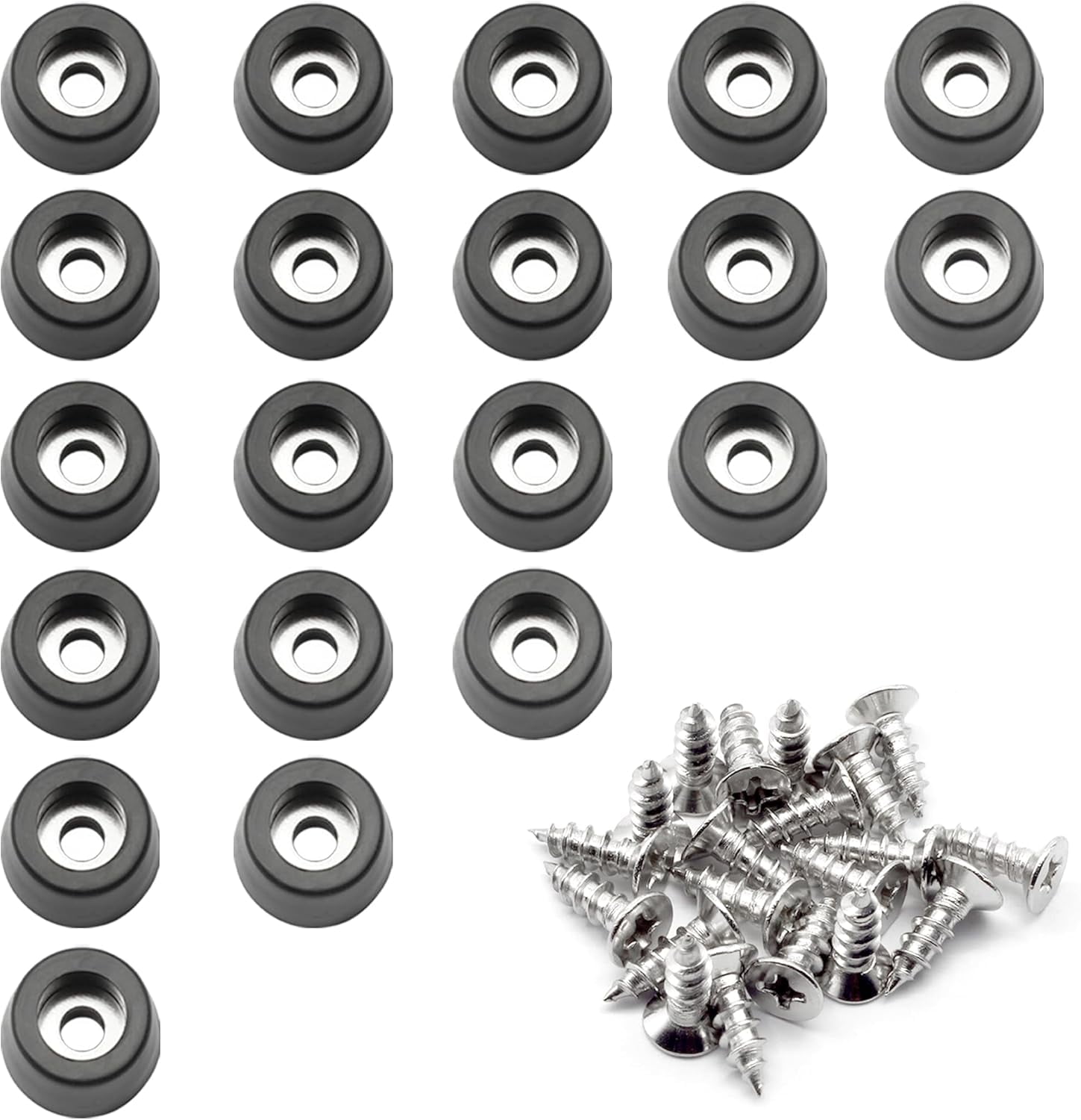 Rubber Cutting Board Feet with Stainless Washer and Screws, 1/2” Small ...