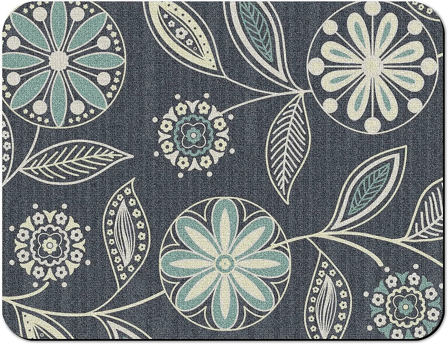 Rubber Dish Drying Mat for Kitchen Counter Large Reggie Floral Washable ...