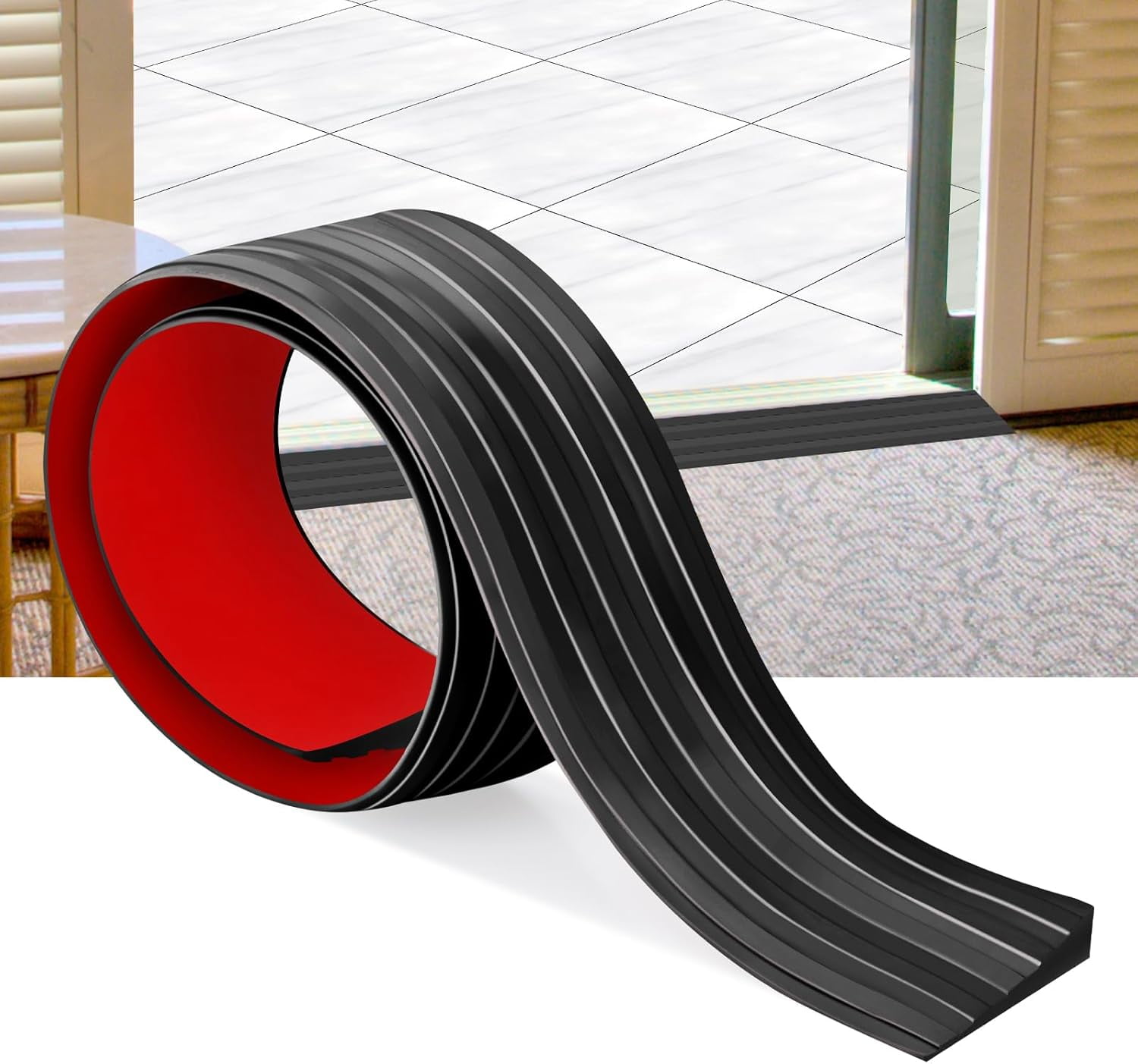 Rubber Door Threshold Ramp Self-Adhesive Rubber Ramp for Door Threshold ...