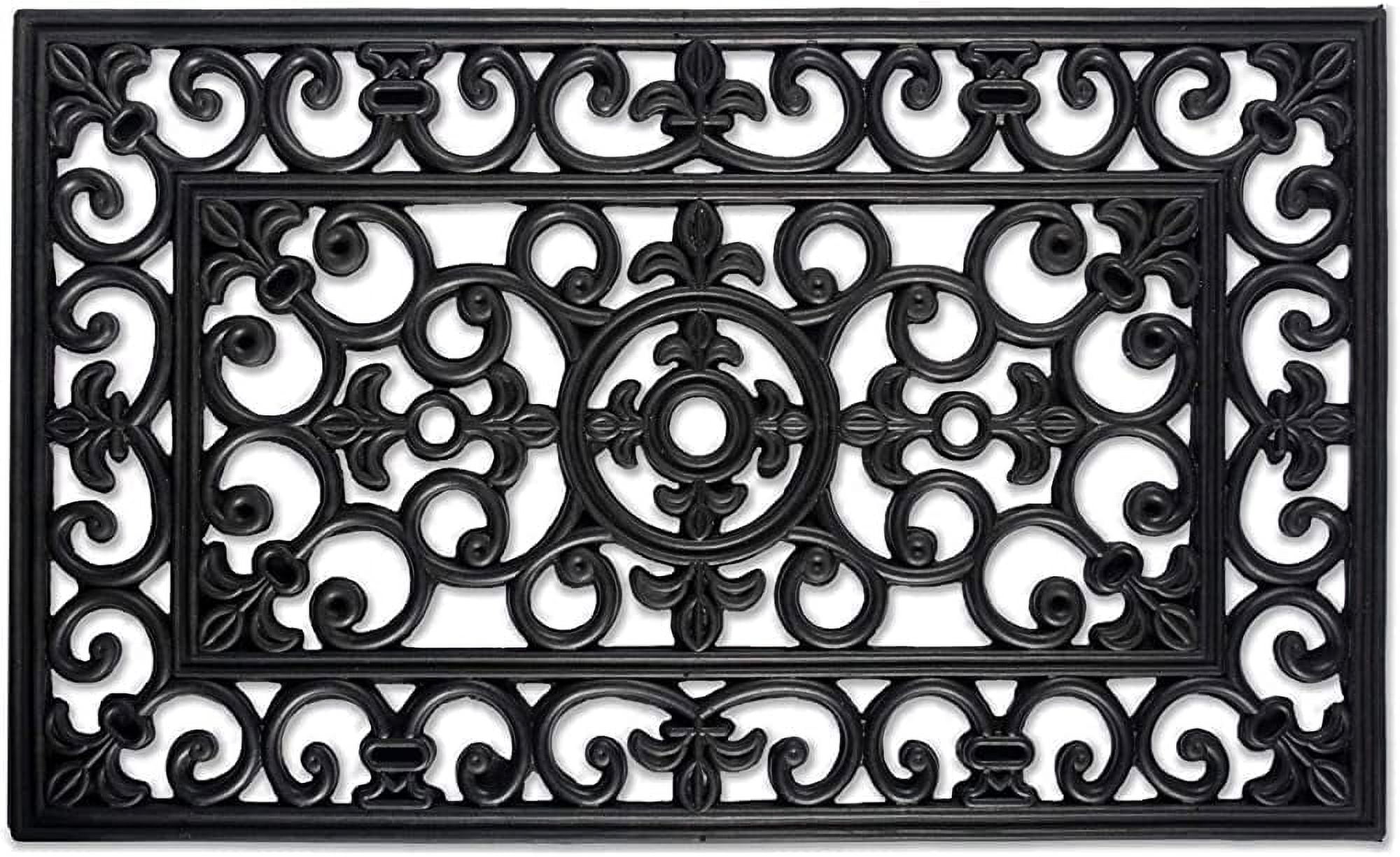 Rubber Doormats Collection All Weather, Wrought Iron Doormat Welcome ...