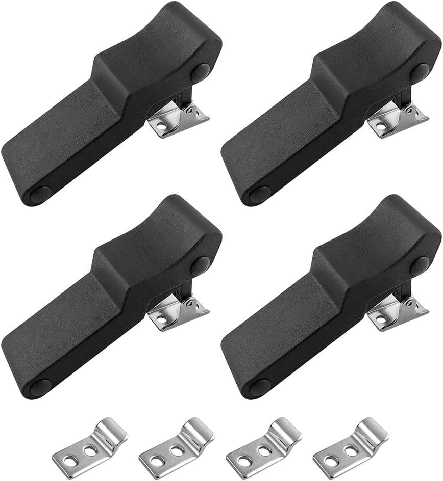 Rubber Draw Latch, 4 Pack Flexible Black Soft Front Storage Rack Latch ...