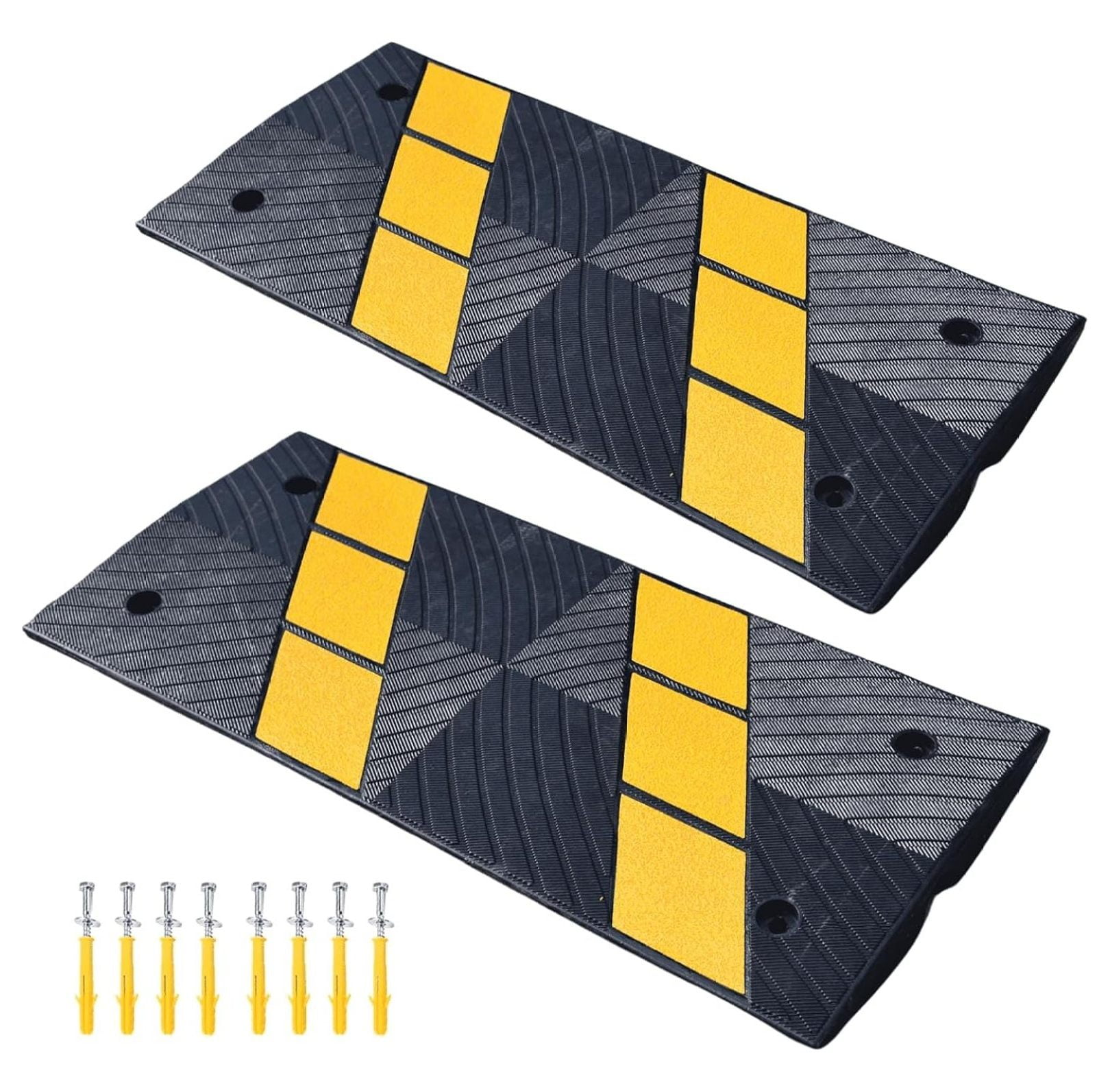 Rubber Driveway Curb Ramp, Heavy Duty Threshold Bridge Ramp, 2.5 ...