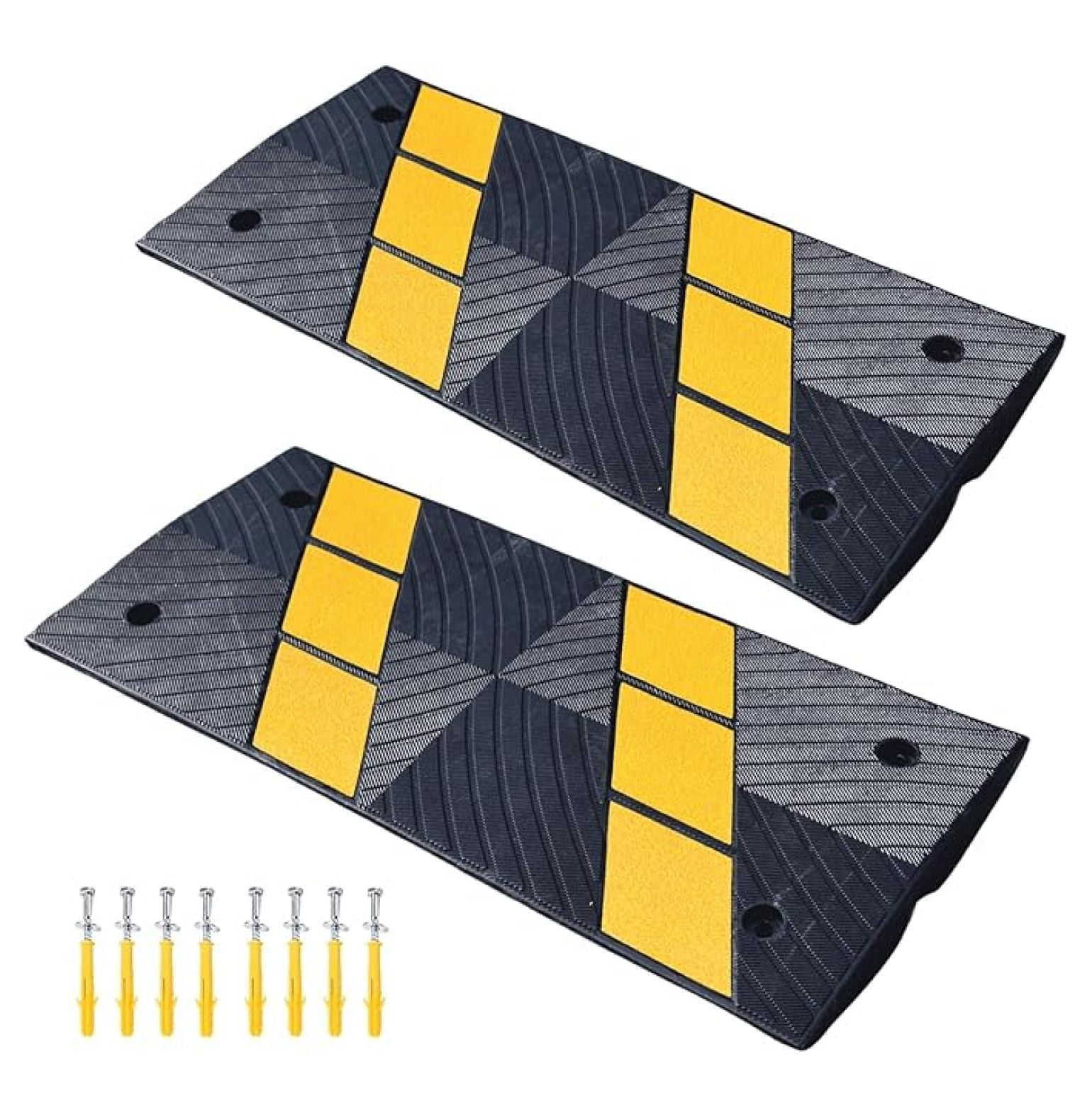 Rubber Driveway Curb Ramp, Heavy Duty Threshold Bridge Ramp, 2.5 ...