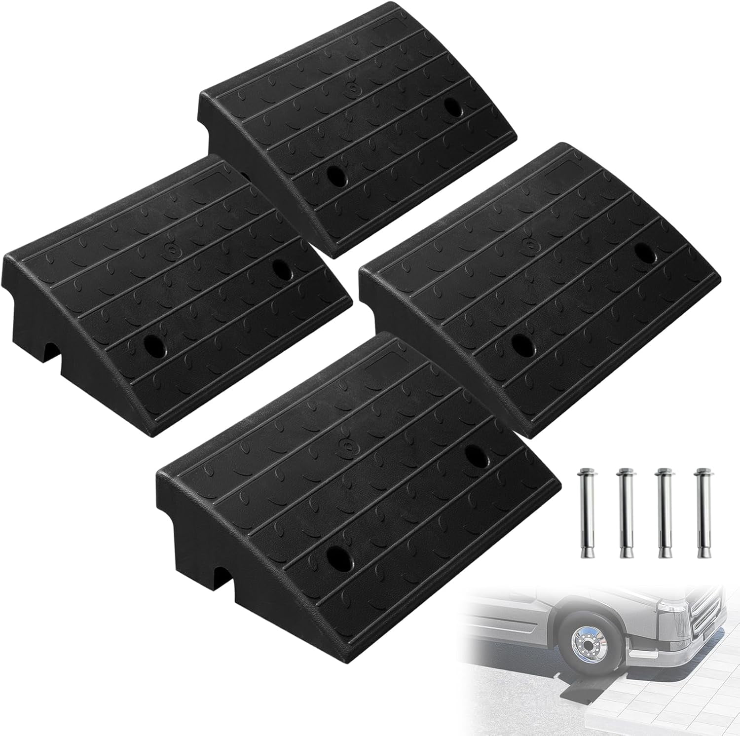 Rubber Driveway Curb Ramps 6 Inch Rise - 6,600LBS Heavy Duty Rubber ...