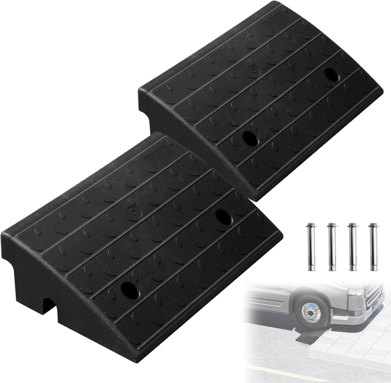Rubber Driveway Curb Ramps 6 Inch Rise - 6,600LBS Heavy Duty Rubber ...
