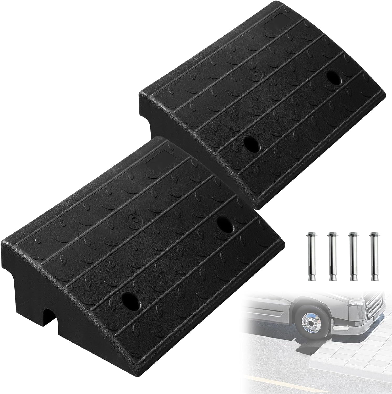 Rubber Driveway Curb Ramps 6 Inch Rise - 6,600LBS Heavy Duty Rubber ...