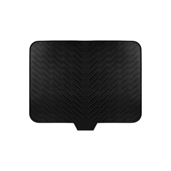 Rubber Drying Mat Dish Rack Pad with Sloped Drainage Non-Slip Kitchen ...