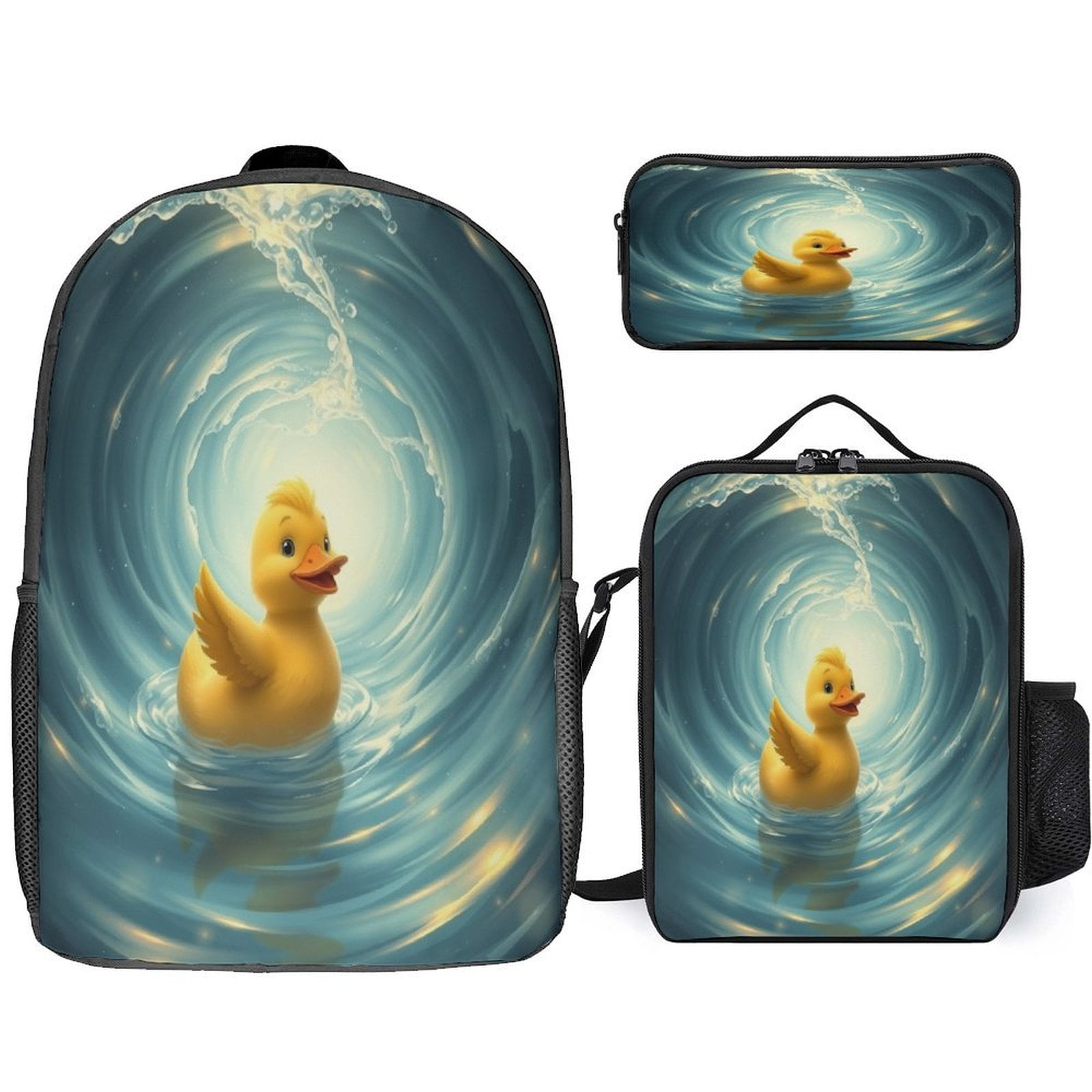 Rubber Duck 3pcs/Set Bags Laptop Daypack Backpack Lunch Bag Pencil Case ...