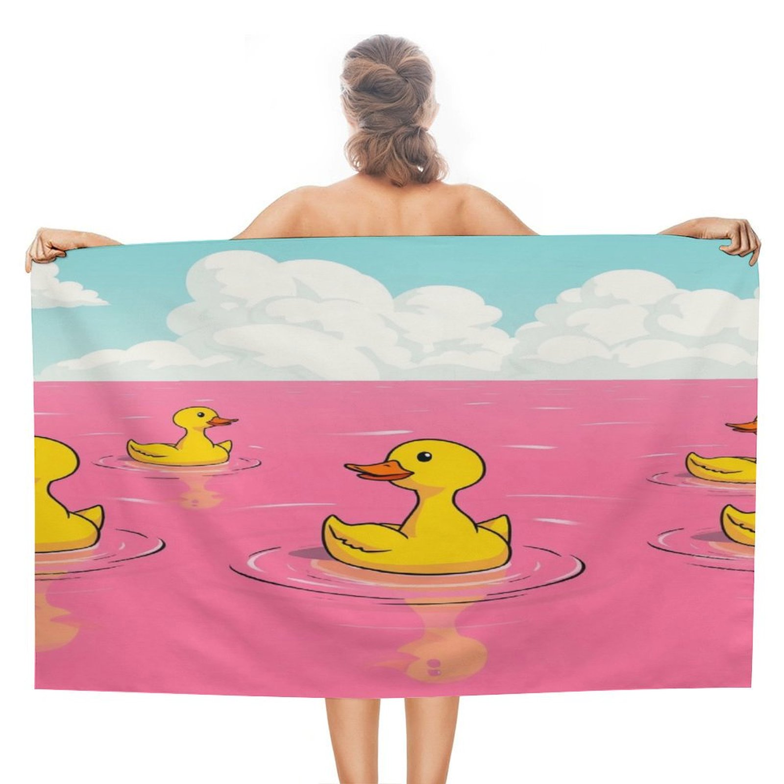 Rubber Duck Beach Blanket Soft Absorbent Lightweight Long Wide Packable ...