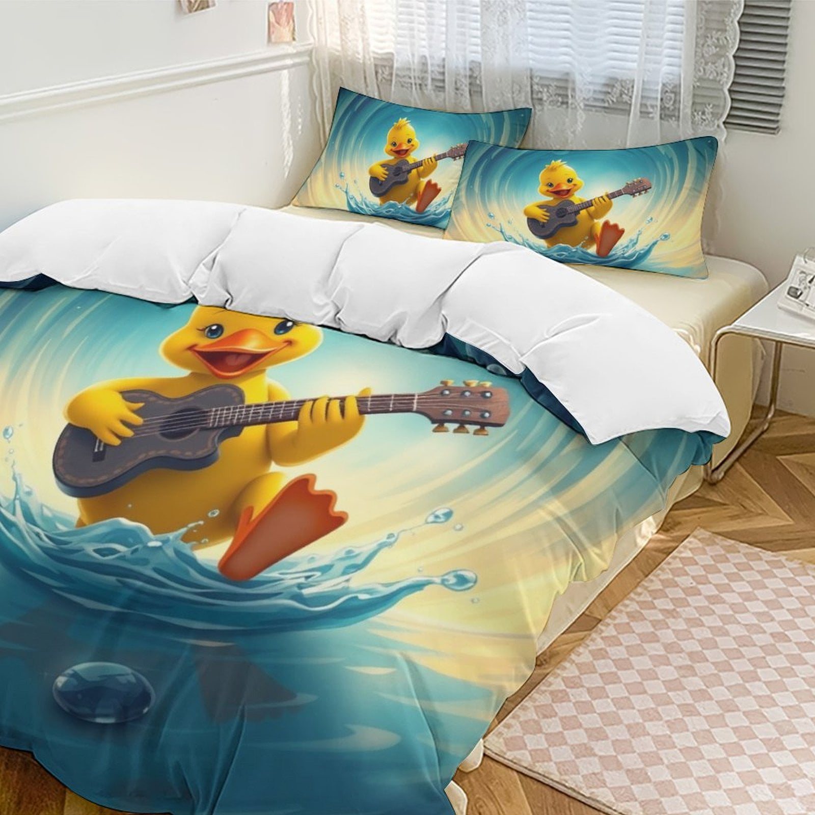 Rubber Duck Bed Sheet Set Comforter Sets Themed Bedding Quilted Duvet ...