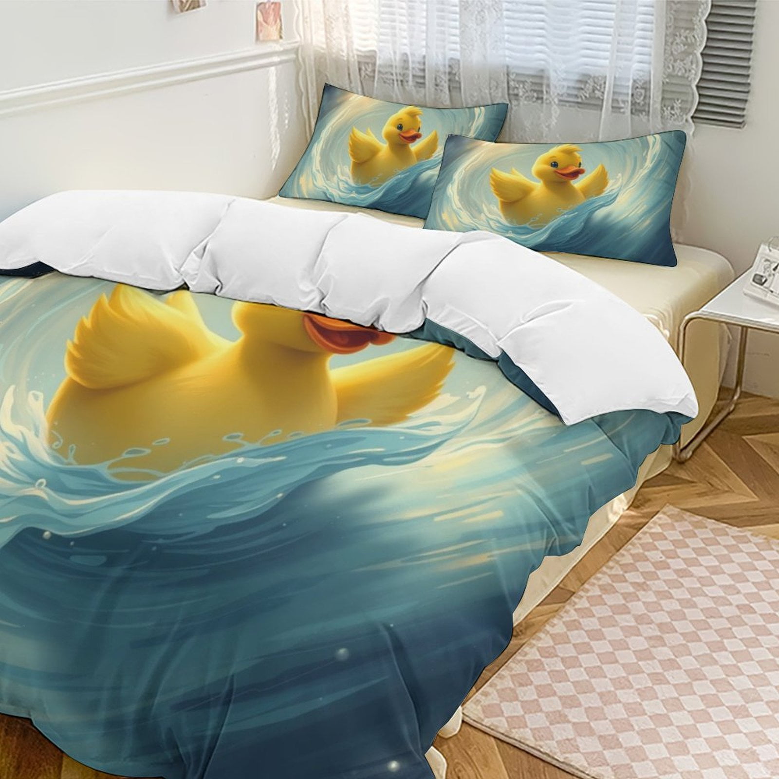 Rubber Duck Bed Sheet Set Comforter Sets Themed Bedding Quilted Duvet ...