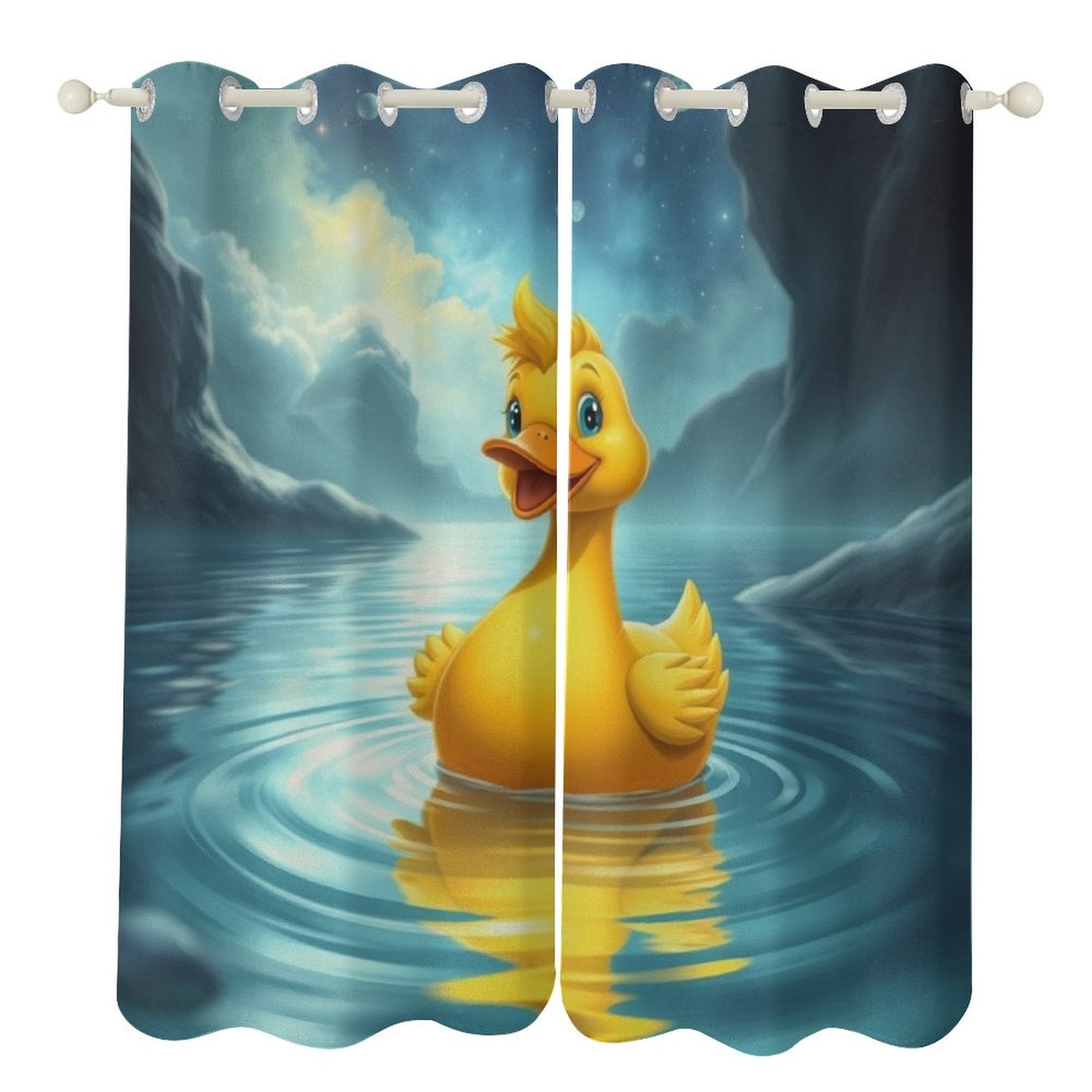 Rubber Duck Blackout Curtains 2 Panel Rod Pocket Thermal Insulated ...