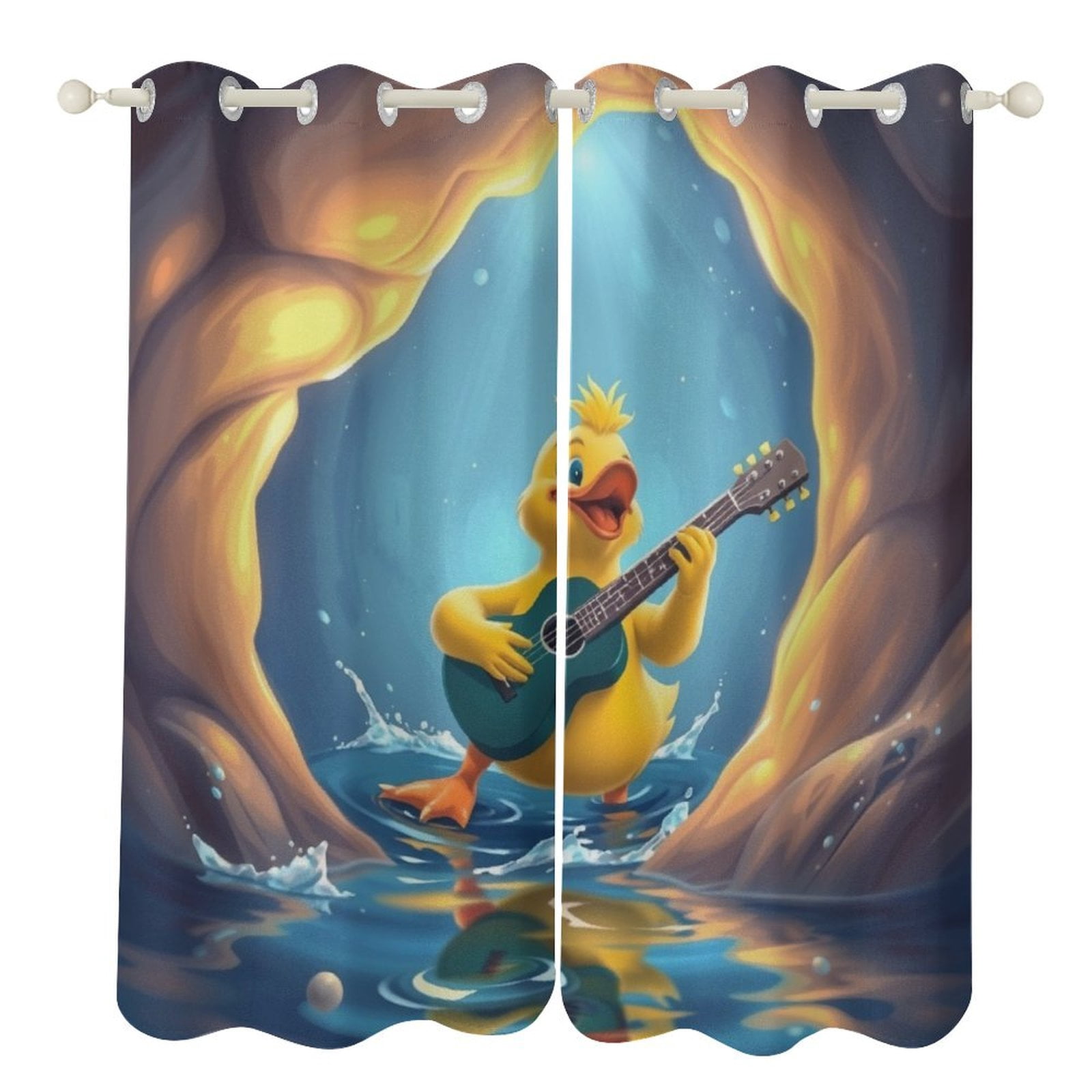 Rubber Duck Blackout Curtains 2 Panel Rod Pocket Thermal Insulated ...
