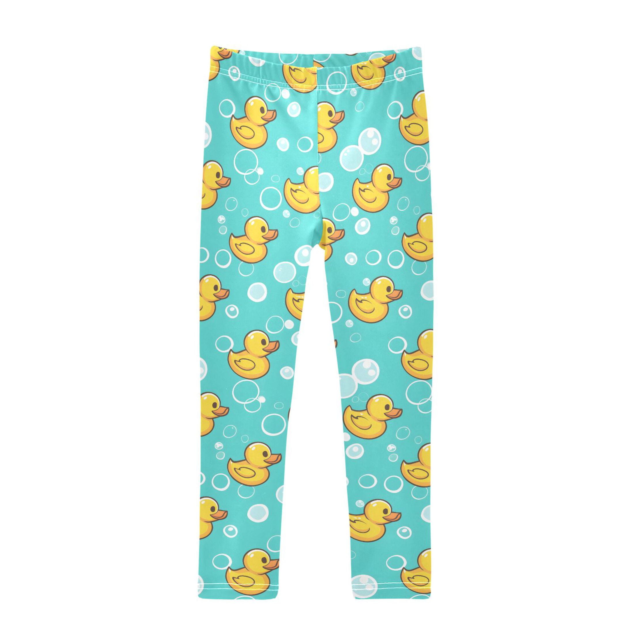 Rubber Duck Bubbles Pattern Printed Leggings Yoga Pants for in 4t to ...