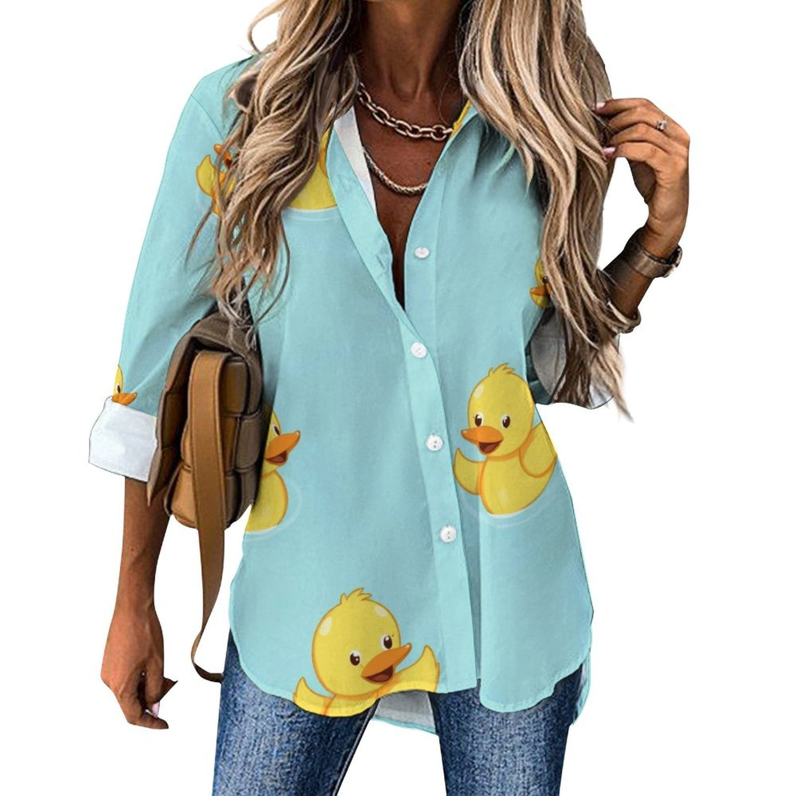 Rubber Duck Casual Blouse Long-Sleeve Blouses Woman Street Style ...