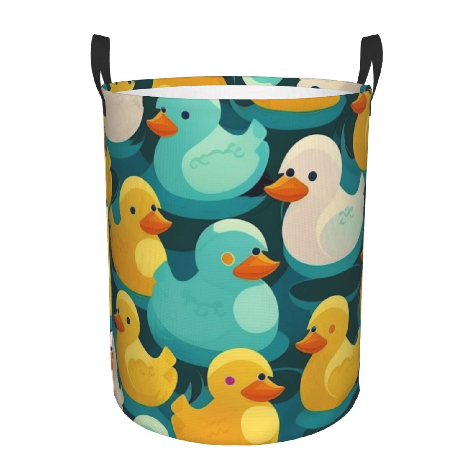 Rubber Duck Colorful Cartoon Foldable Laundry Hamper with Handle ...
