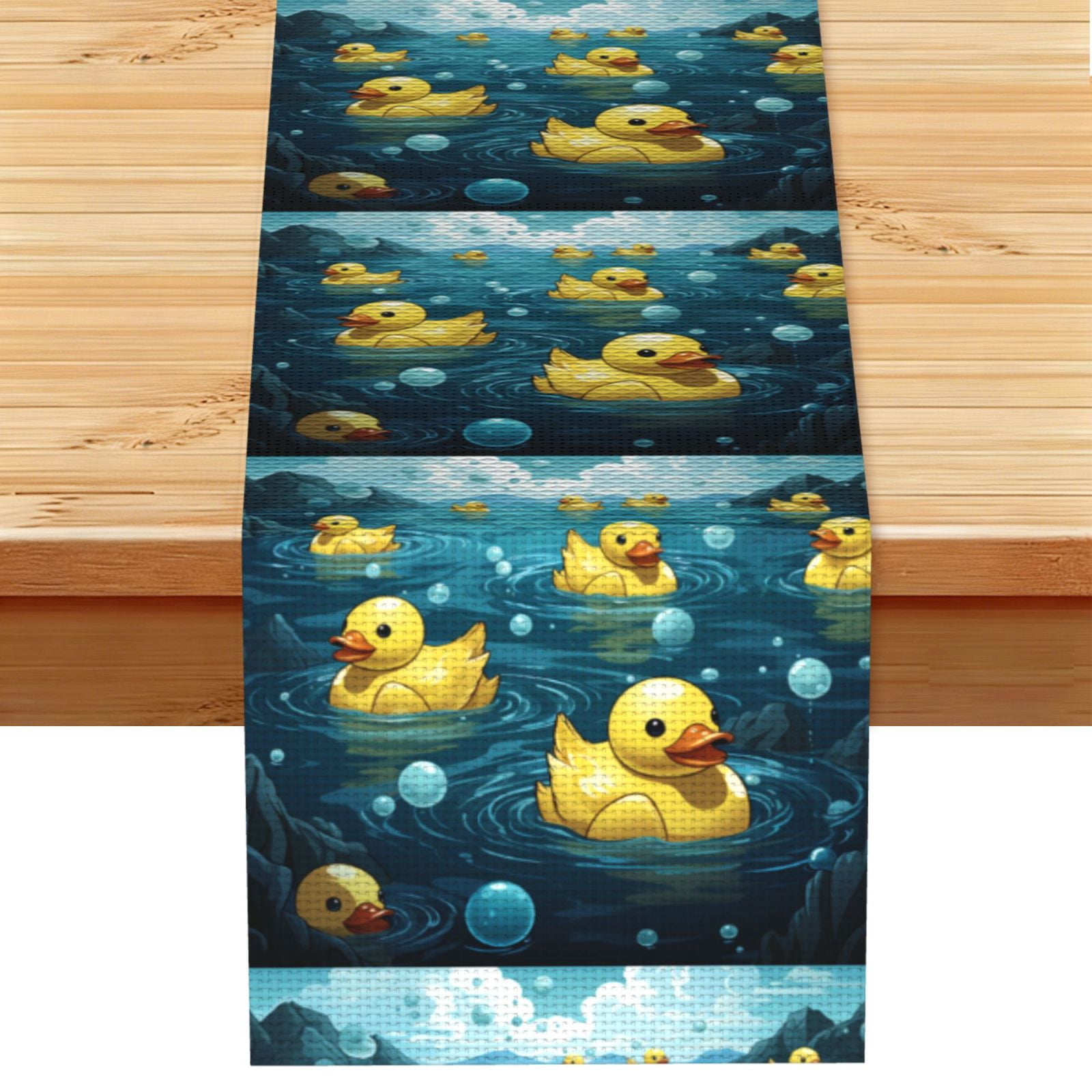 Rubber Duck Cool Yellow Ducks Table Runner 13x72 Inch for Dining Table ...