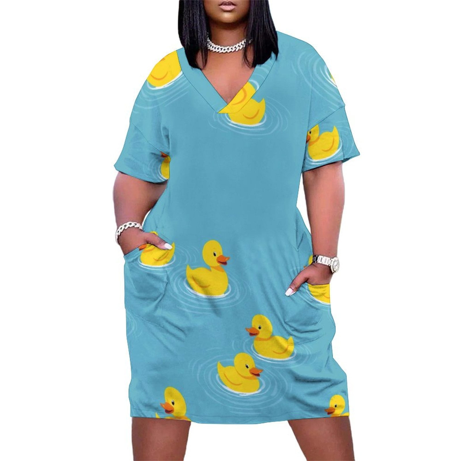 Rubber Duck Dress Loose Pocket Dress Women Clothing 2025 New Arrivals Elegant Chic Women Dresses ...