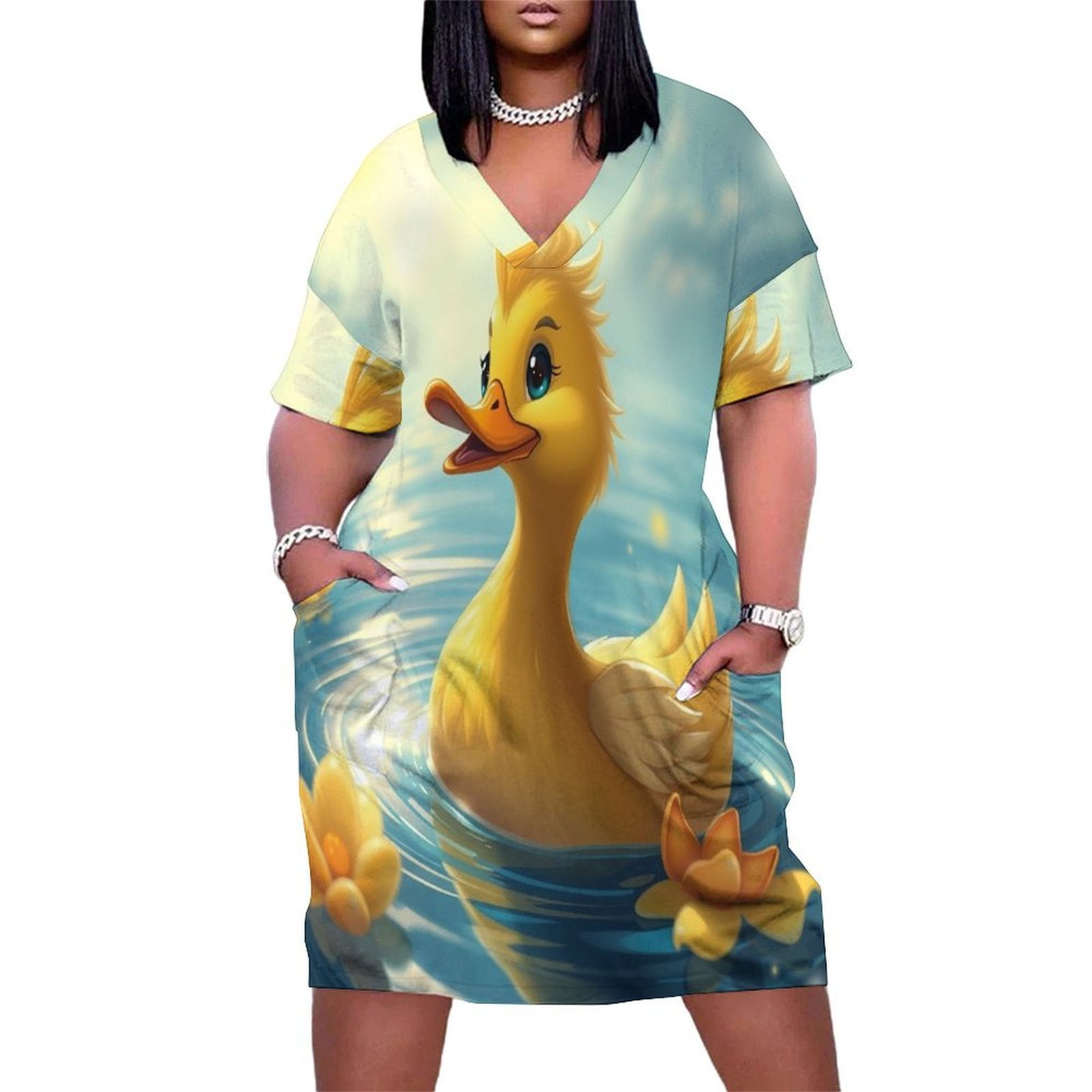 Rubber Duck Loose Pocket Dress Clothes Summer Clothes for Women Women Formal Occasion Dresses ...