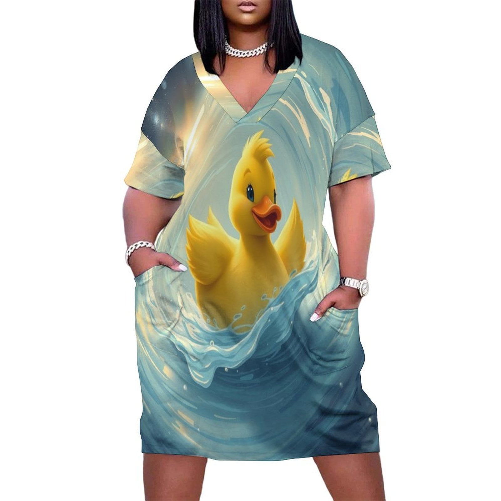 Rubber Duck Loose Pocket Dress Summer Dress Woman 2025 Trendy Women"s Clothing Trend 2025 ...