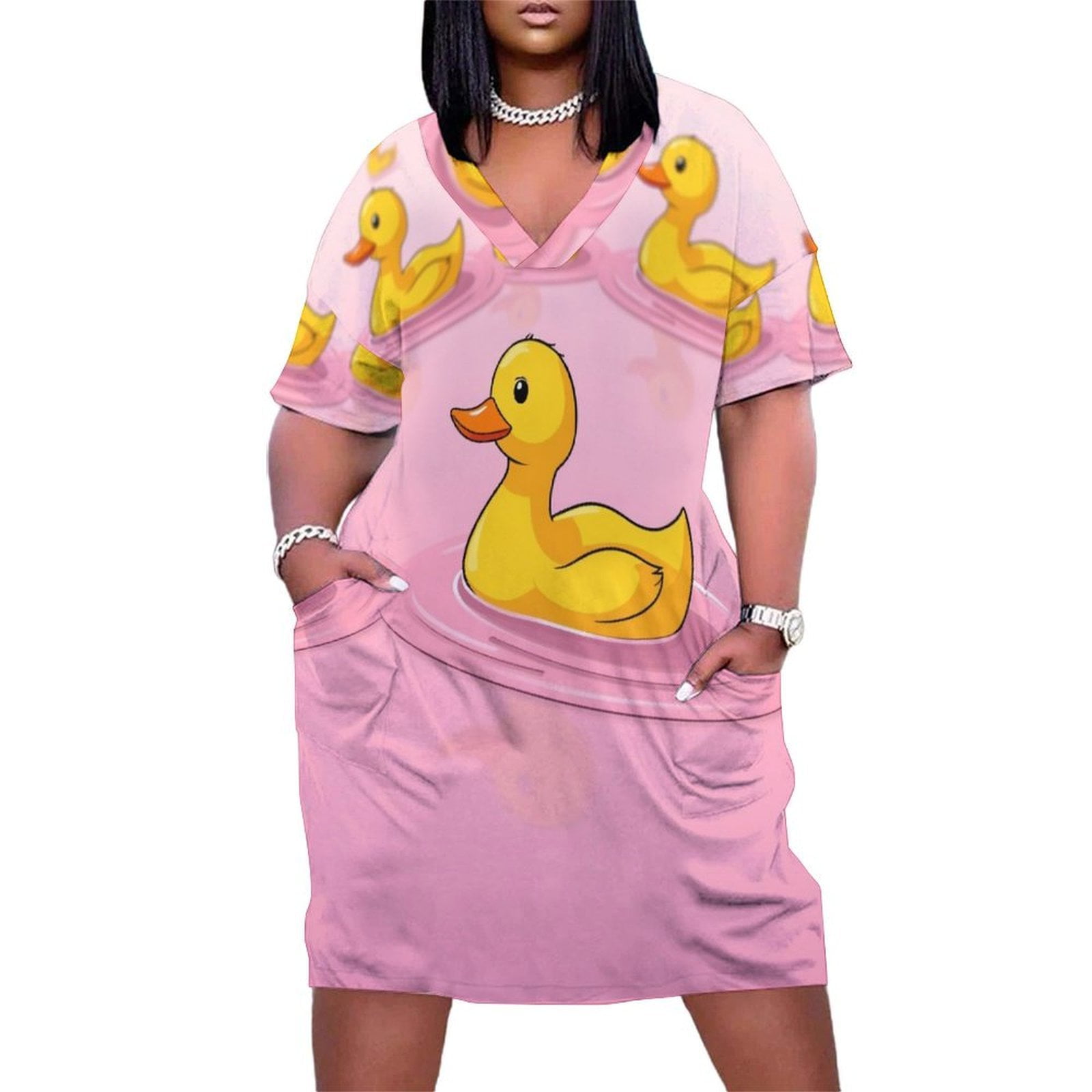 Rubber Duck Loose Pocket Dress Summer Dress Woman 2025 Trendy Women"s Clothing Trend 2025 ...
