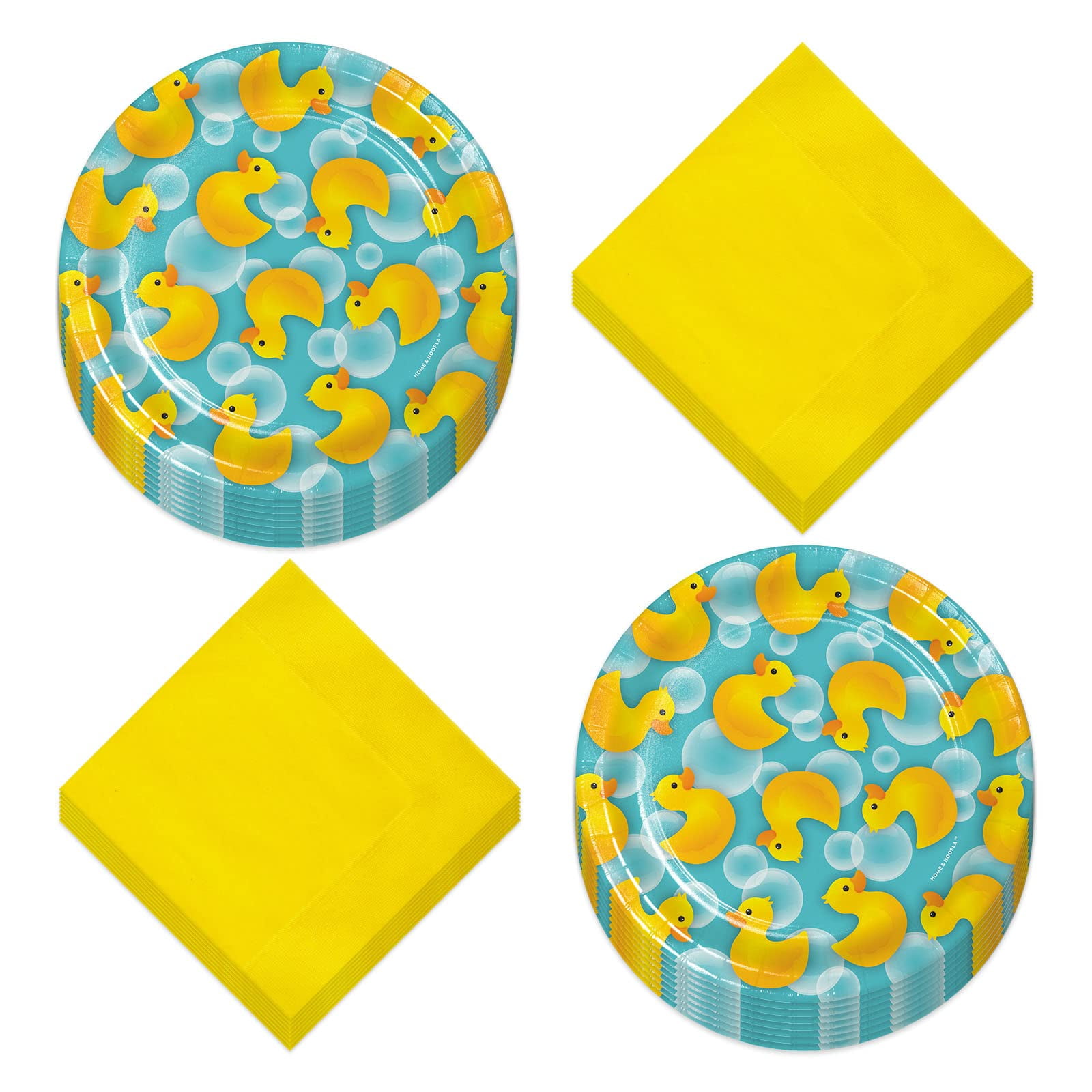 Rubber Duck Party Supplies - Bubble Bath Paper Dessert Plates and ...