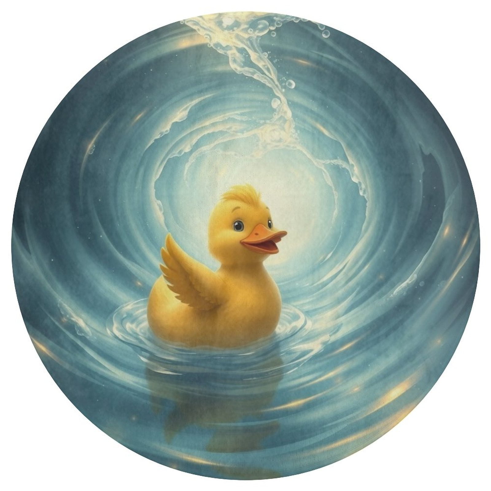 Rubber Duck Round Area Rug Floor Carpets Washable Indoor Floor Area Mat ...