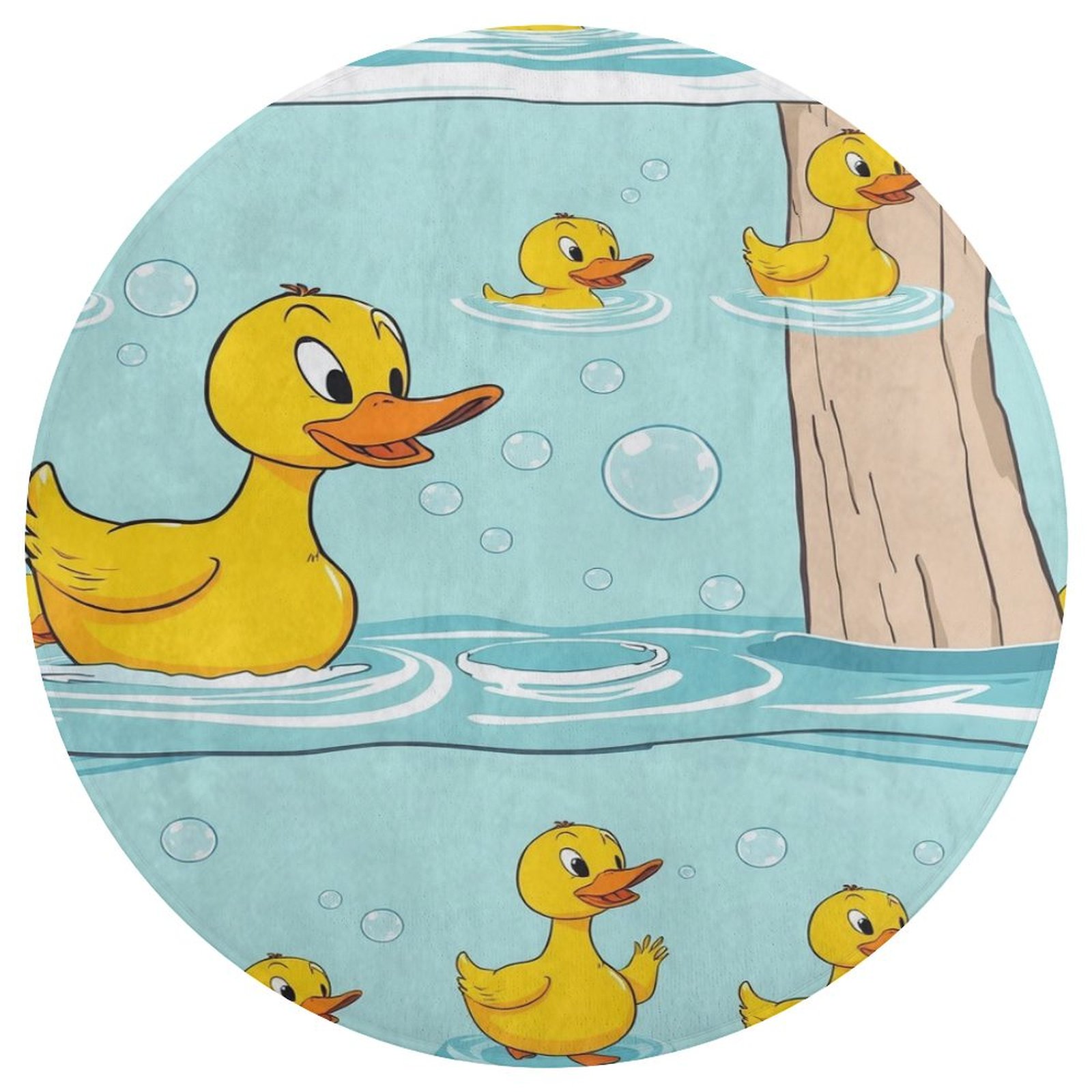 Rubber Duck Round Area Rug Floor Carpets Washable Indoor Floor Area Mat ...