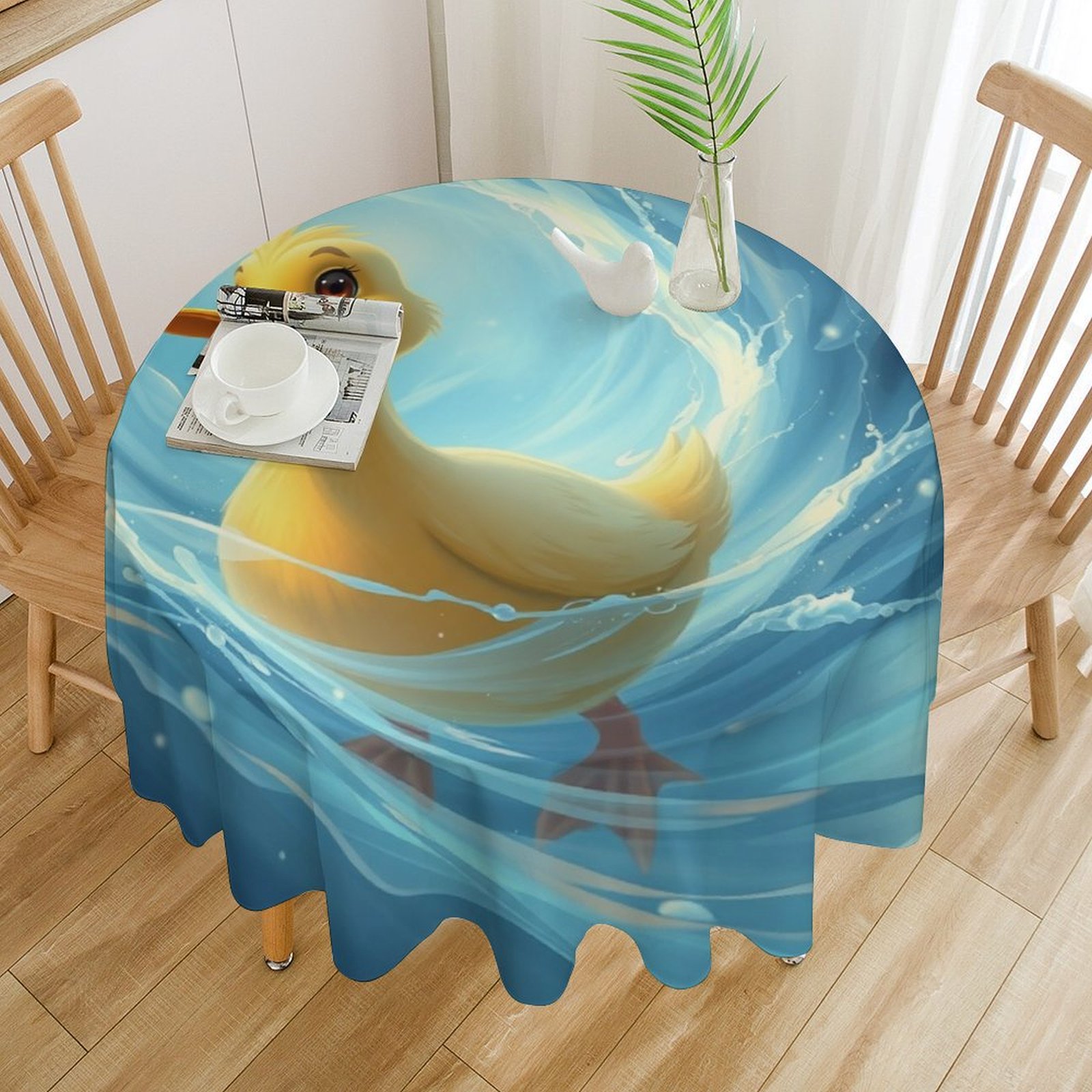 Rubber Duck Round Polyester Tablelcoth Circular Table Cover,Multi ...