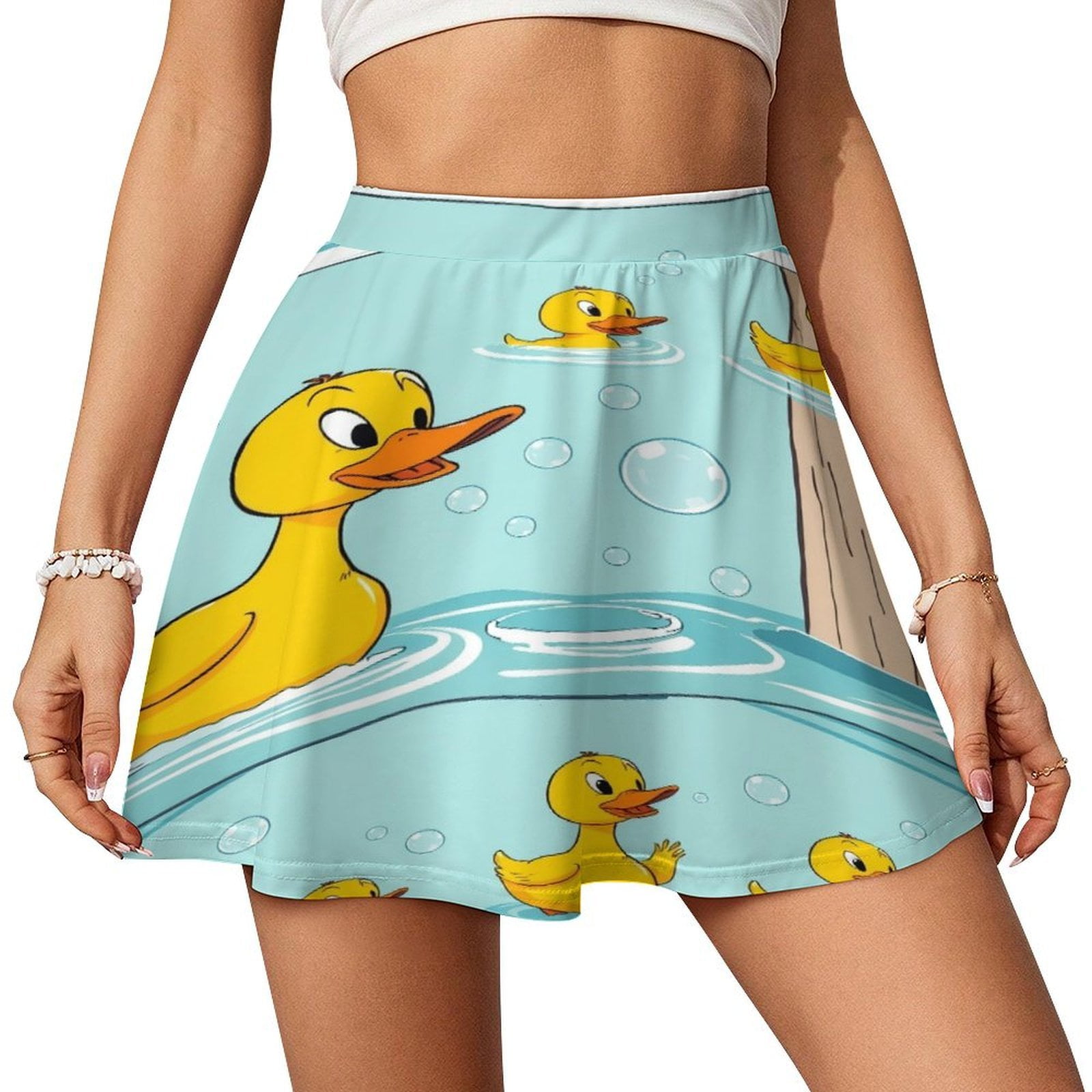 Rubber Duck Skirt Woman Cute Mini Skirts High Waist Pattern Casual ...