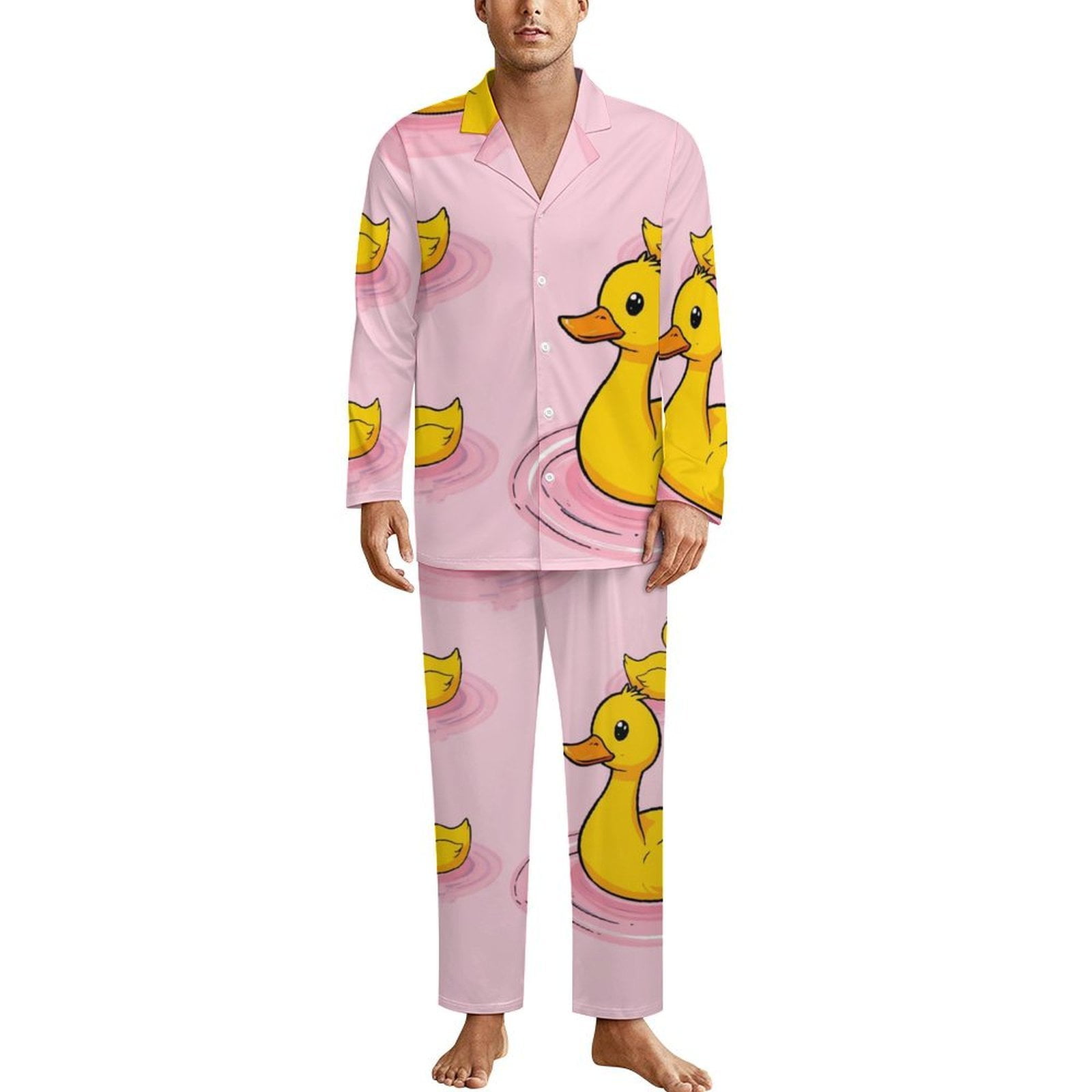 Rubber Duck Sleepwear Autumn Casual Oversize Pajama Sets Man Long ...
