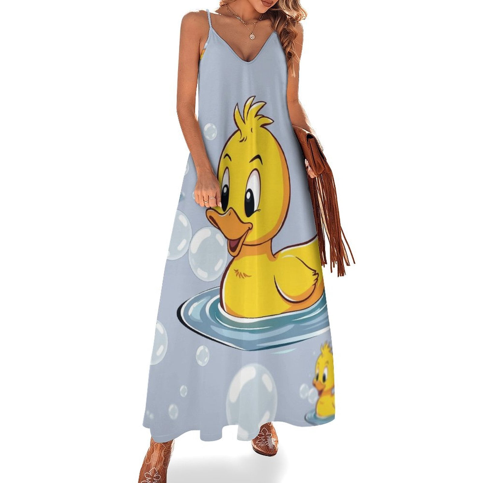 Rubber Duck Sleeveless Dress Women's Clothing 2025 Novelties Long ...