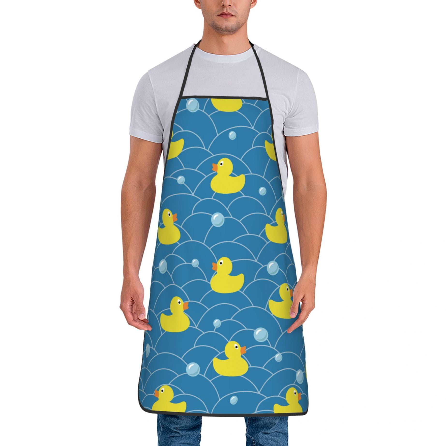 Rubber Duck Swimming (12) Aprons for Women Men Waterproof Apron Kitchen ...