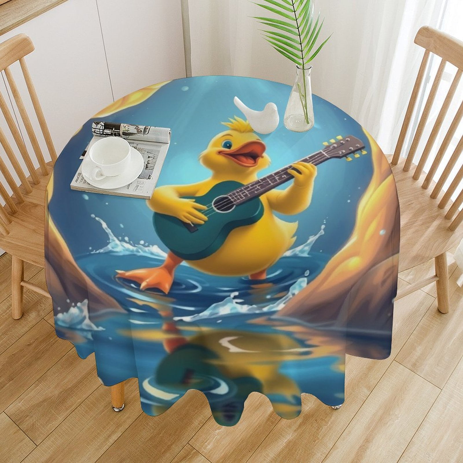 Rubber Duck Table Cloth Round PVC Wedding Kitchen Dining Desk Table ...
