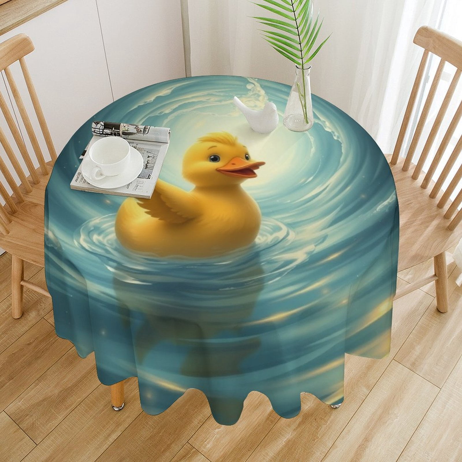 Rubber Duck Table Cloth Round PVC Wedding Kitchen Dining Desk Table ...