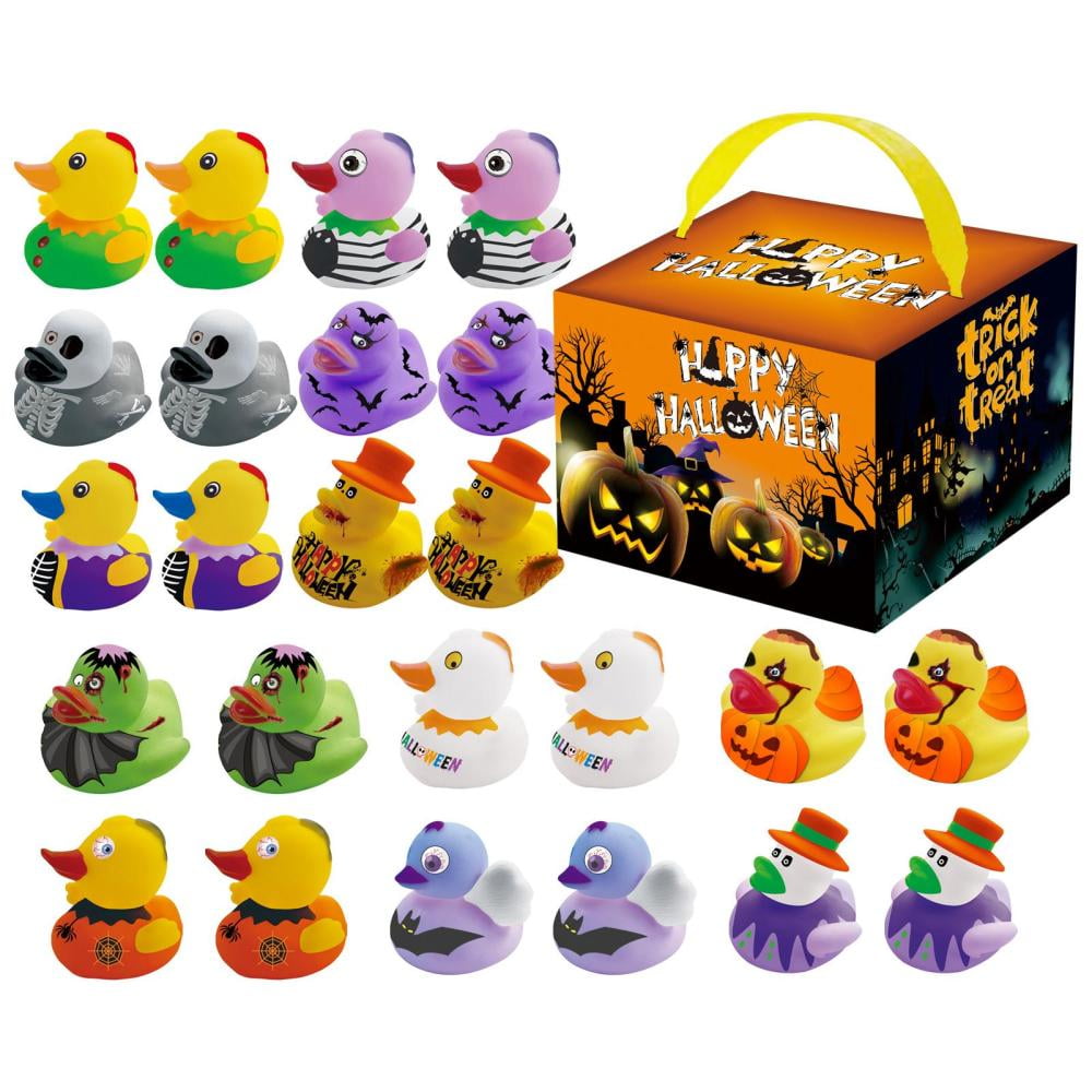 Rubber Duck Toy | 24pcs Portable Little Yellow Ducks Halloween Toy ...