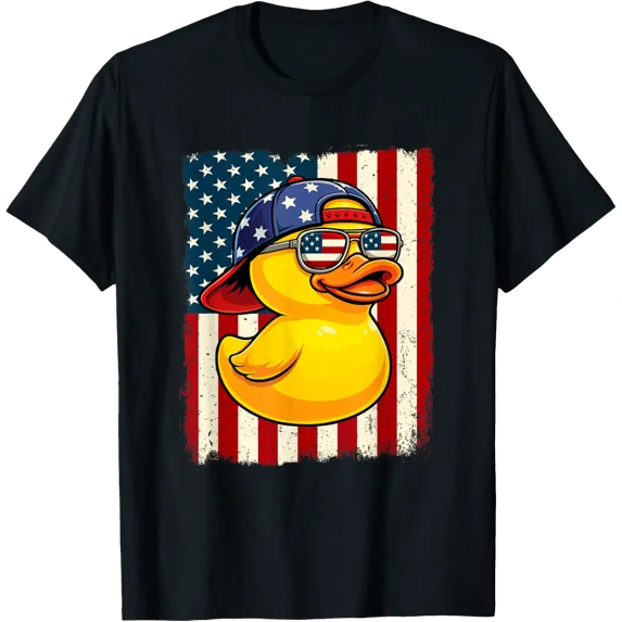 Rubber Duck Us Flag - Rubber Duck Lover Duckie Duckling T-Shirt ...
